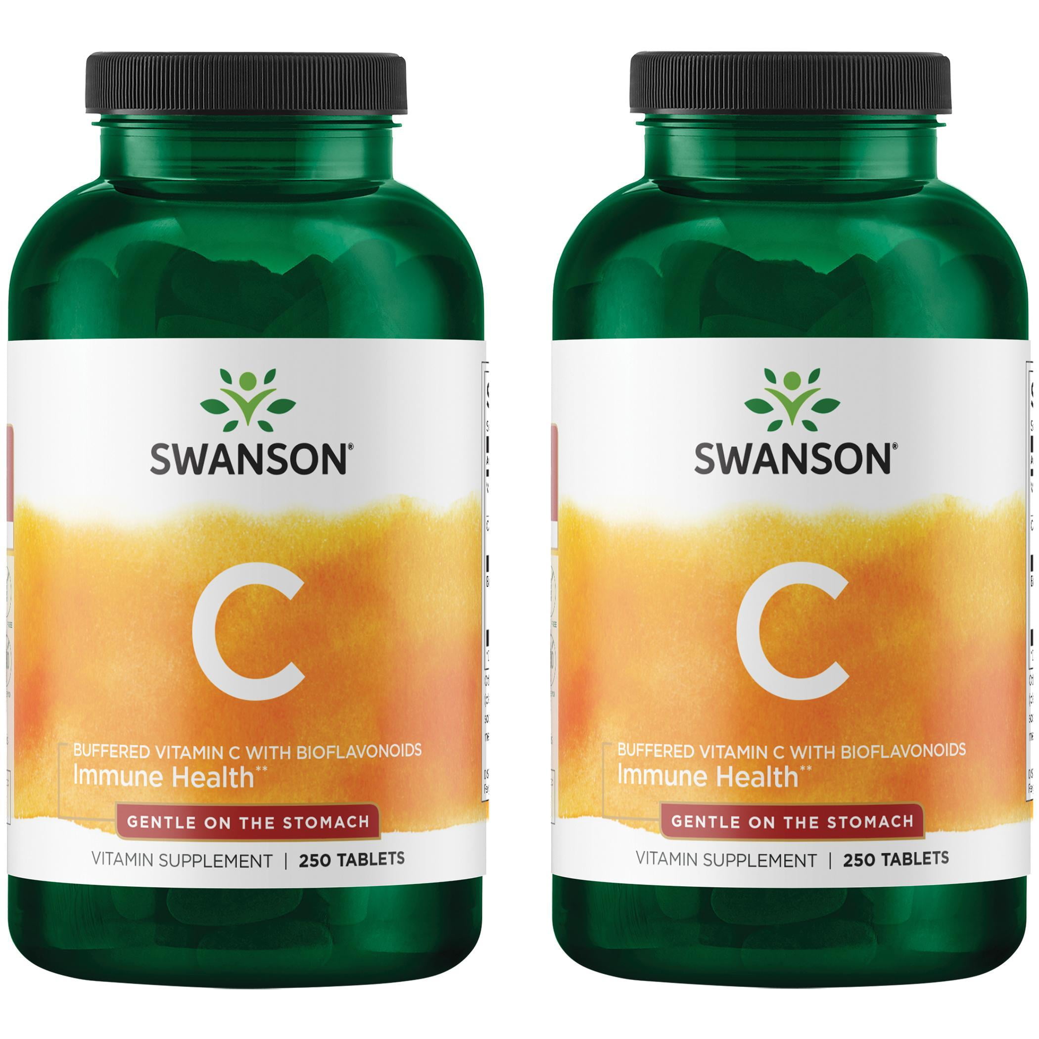 Swanson Buffered Vitamin C with Bioflavonoids, 1,000 mg, 250 Tabs, 2 Pack - Walmart.com