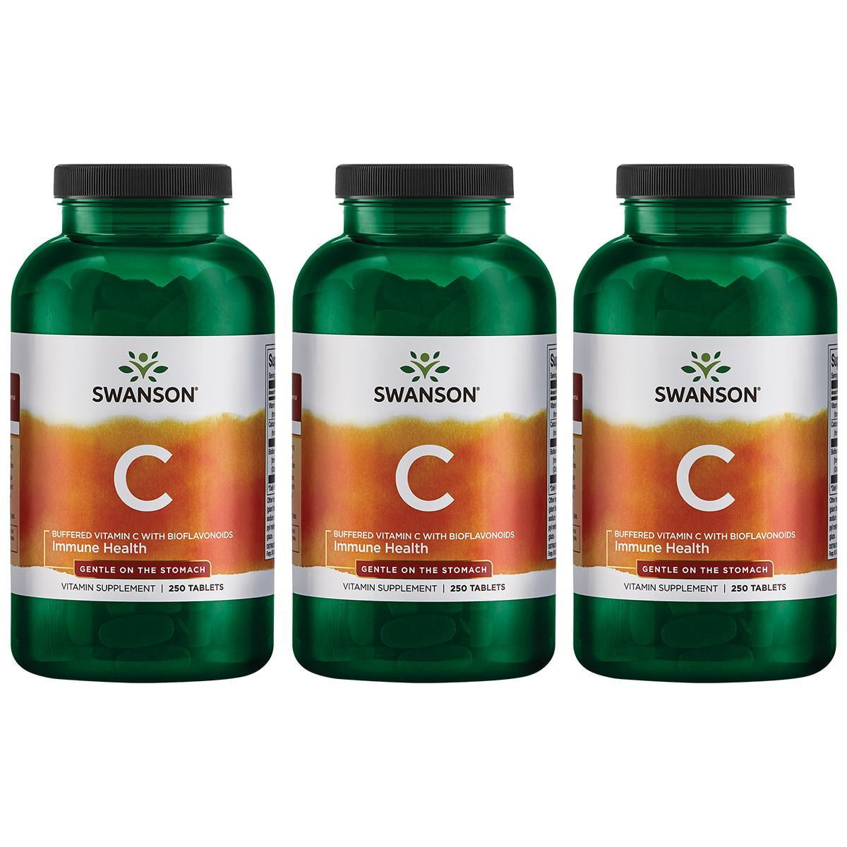 Swanson Buffered Vitamin C with Bioflavonoids 1,000 mg 250 Tabs 3 Pack - Walmart.com