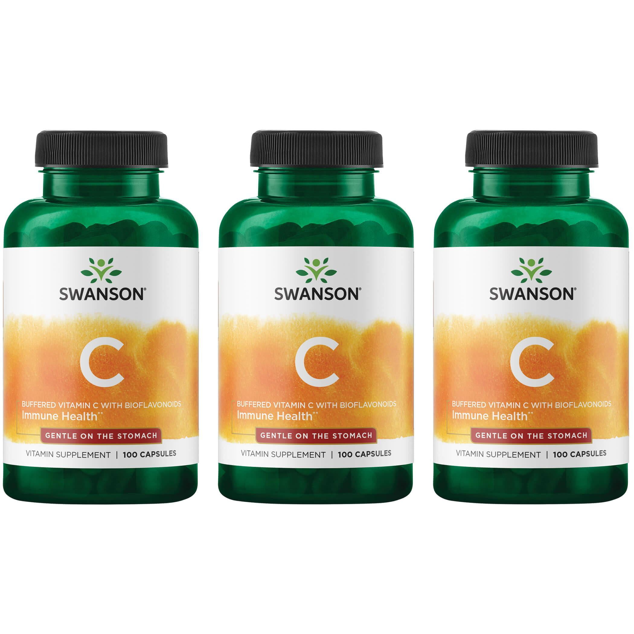 Swanson Buffered Vitamin C with Bioflavonoids 500 mg 100 Caps 3 Pack - Walmart.com