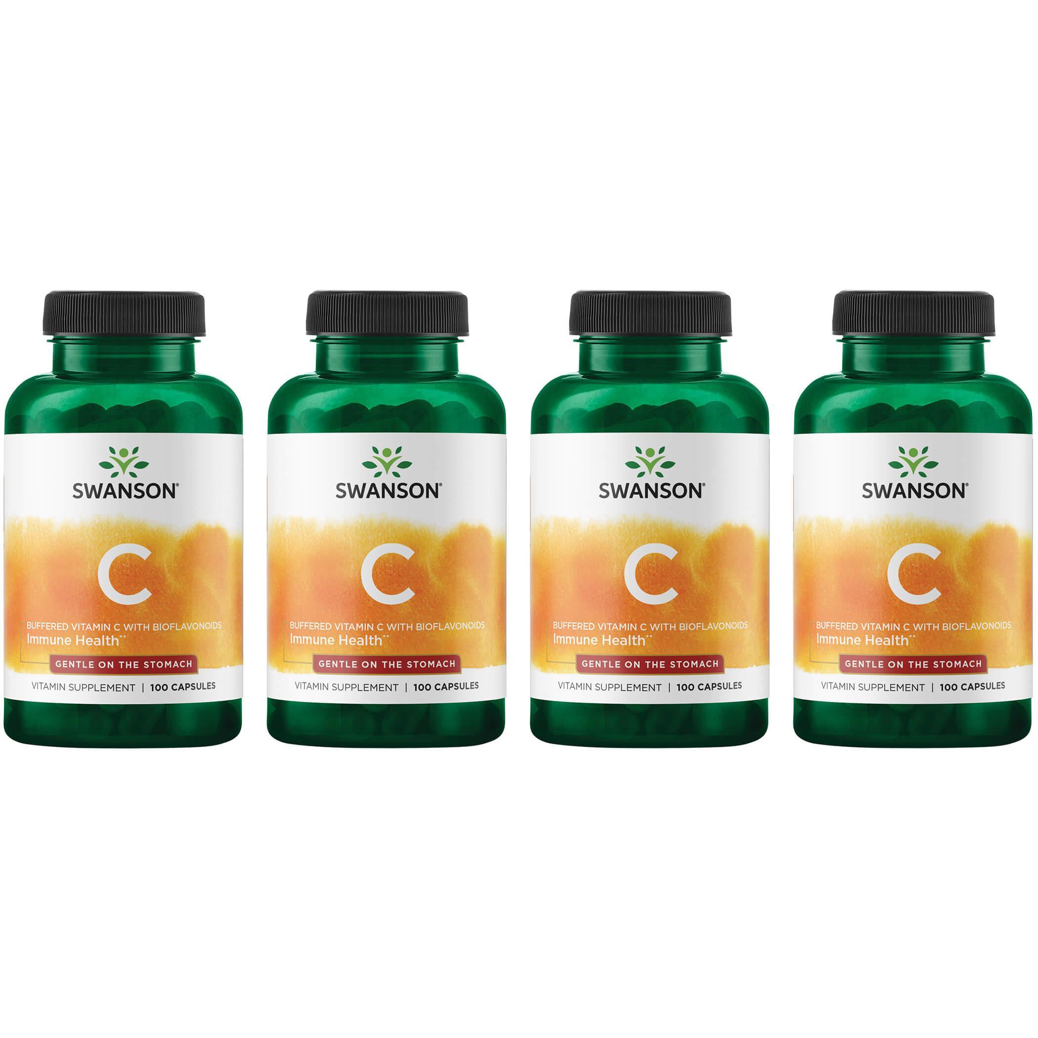 Swanson Buffered Vitamin C with Bioflavonoids 500 mg 100 Caps 4 Pack - Walmart.com