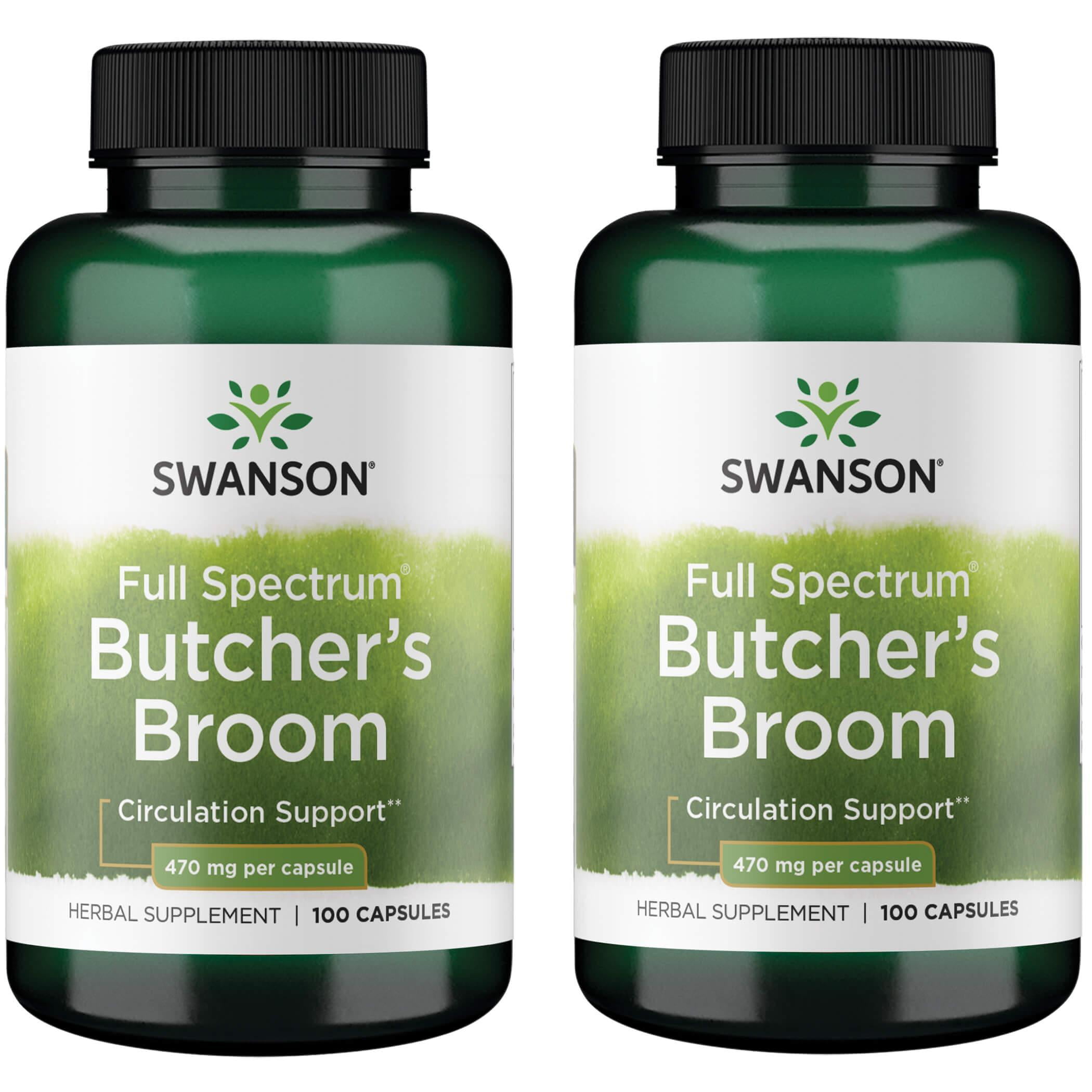 Swanson Butcher's Broom 470 Milligrams 100 Capsules (2 Pack) - Walmart.com