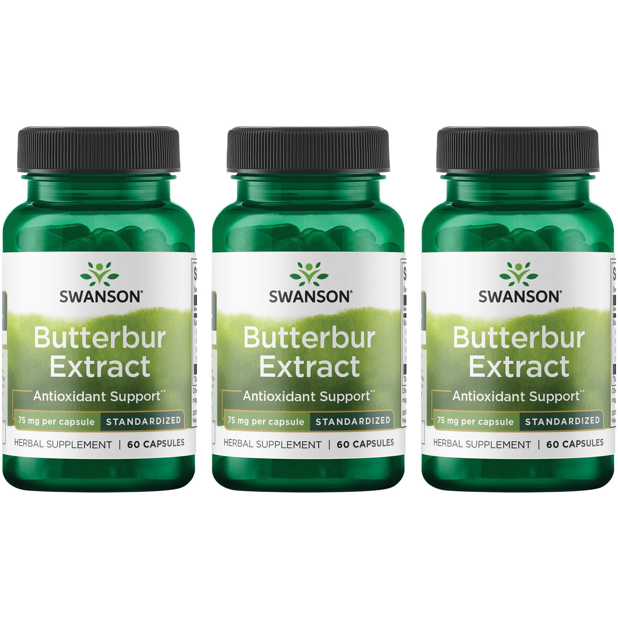 Swanson Butterbur Extract - Standardized 75 mg 60 Caps 3 Pack - Walmart.com