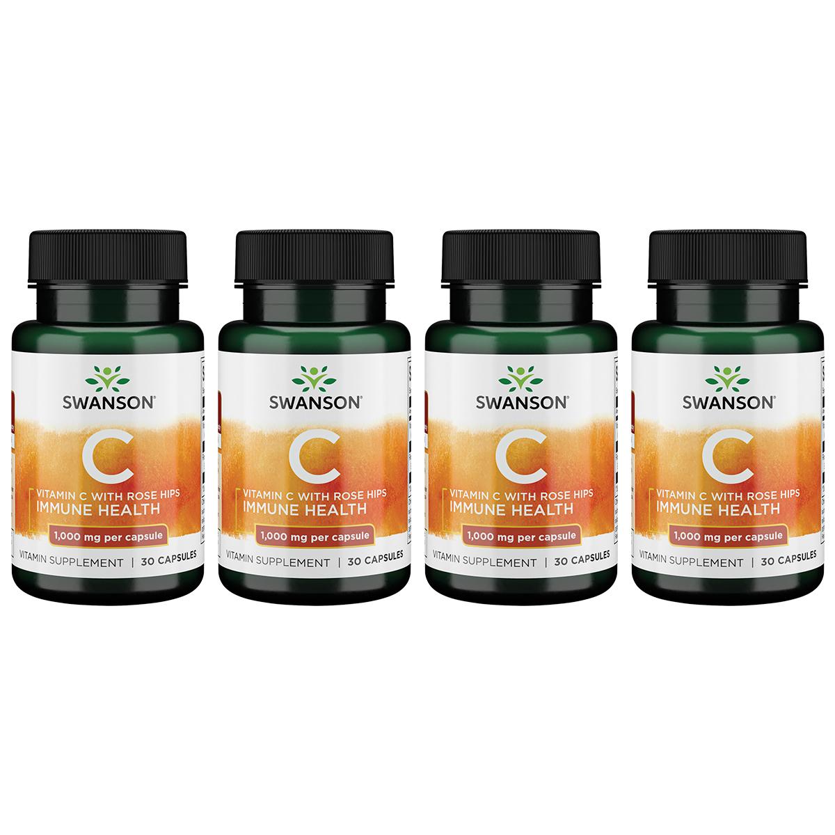 Swanson C-1000 - Vitamin C with Rose Hips 1,000 mg 30 Caps 4 Pack ...