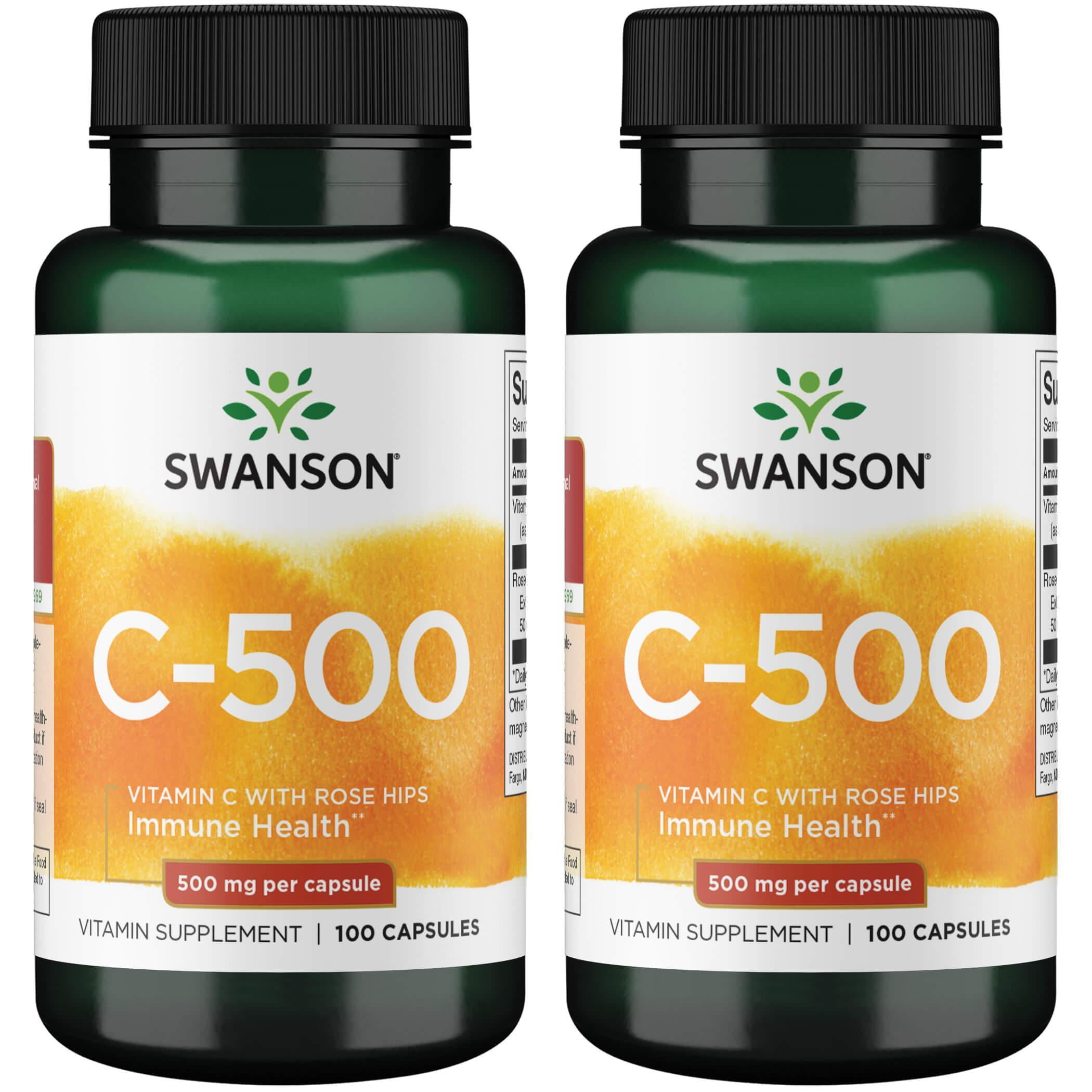 Swanson Vitamin C-500 with Rose Hips, Immune Boosting, Antioxidant ...