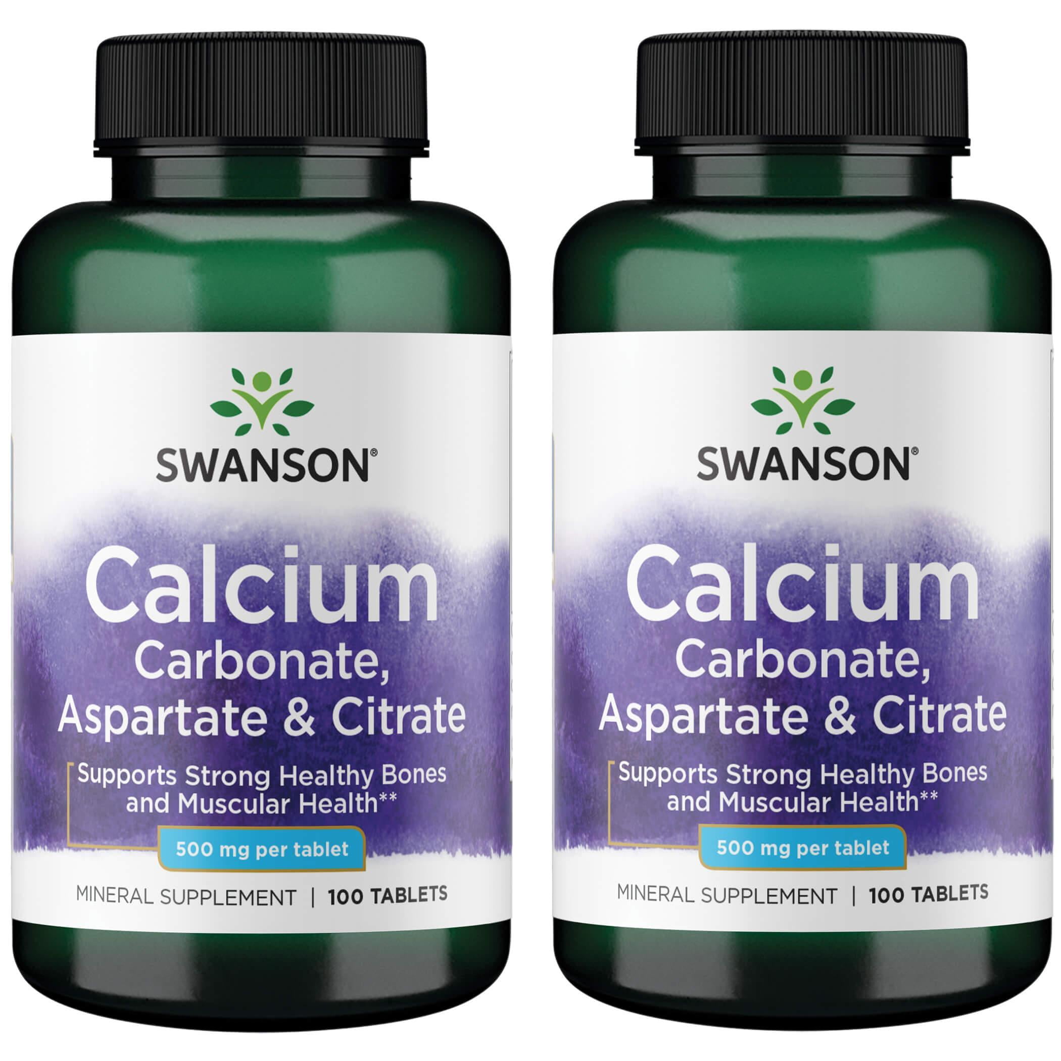 Swanson Supplements Calcium Carbonate, Aspartate & Citrate 500mg for ...
