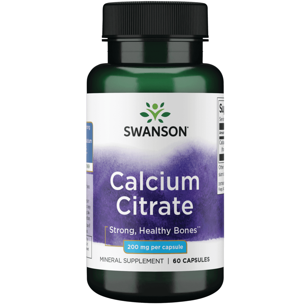 Swanson Pure Calcium Citrate 200mg Supplement - 60 Capsules - Walmart.com