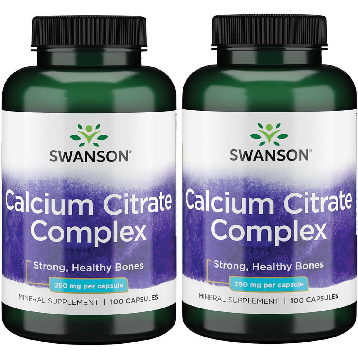 Swanson Calcium Citrate Complex 250 mg 100 Caps 2 Pack - Walmart.com