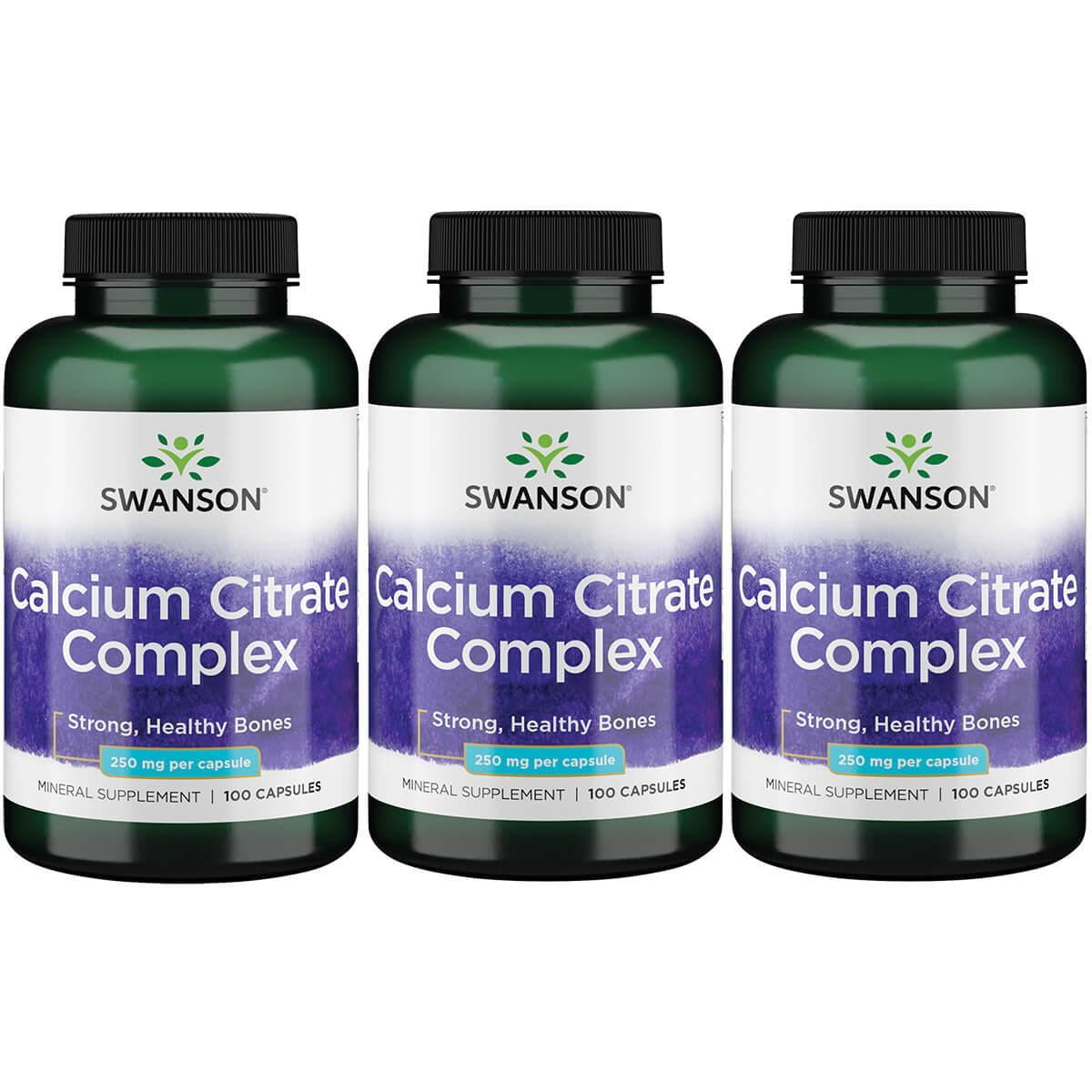 Swanson Calcium Citrate Complex 250 mg 100 Caps 3 Pack - Walmart.com