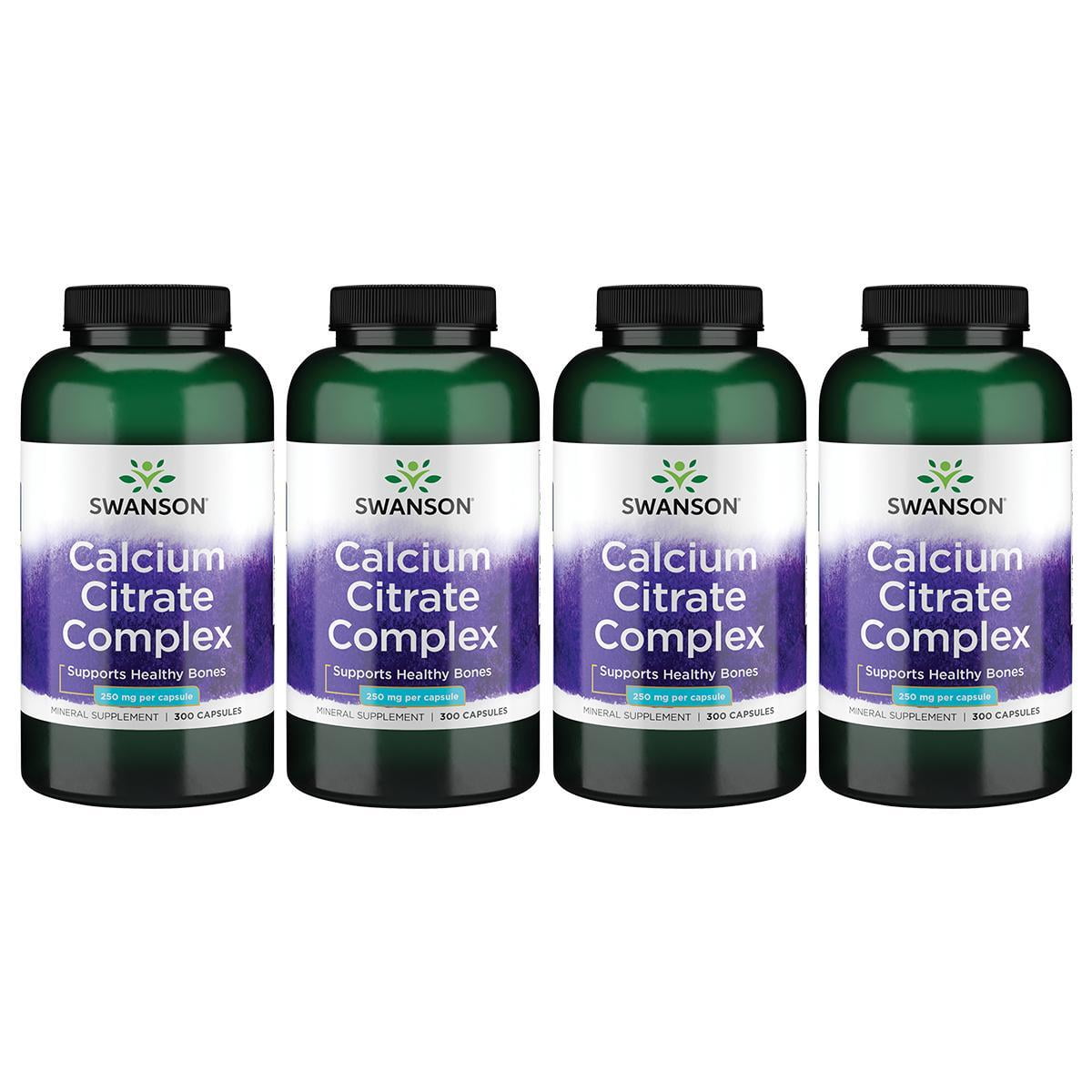Swanson Calcium Citrate Complex 250 mg 300 Caps 4 Pack - Walmart.com