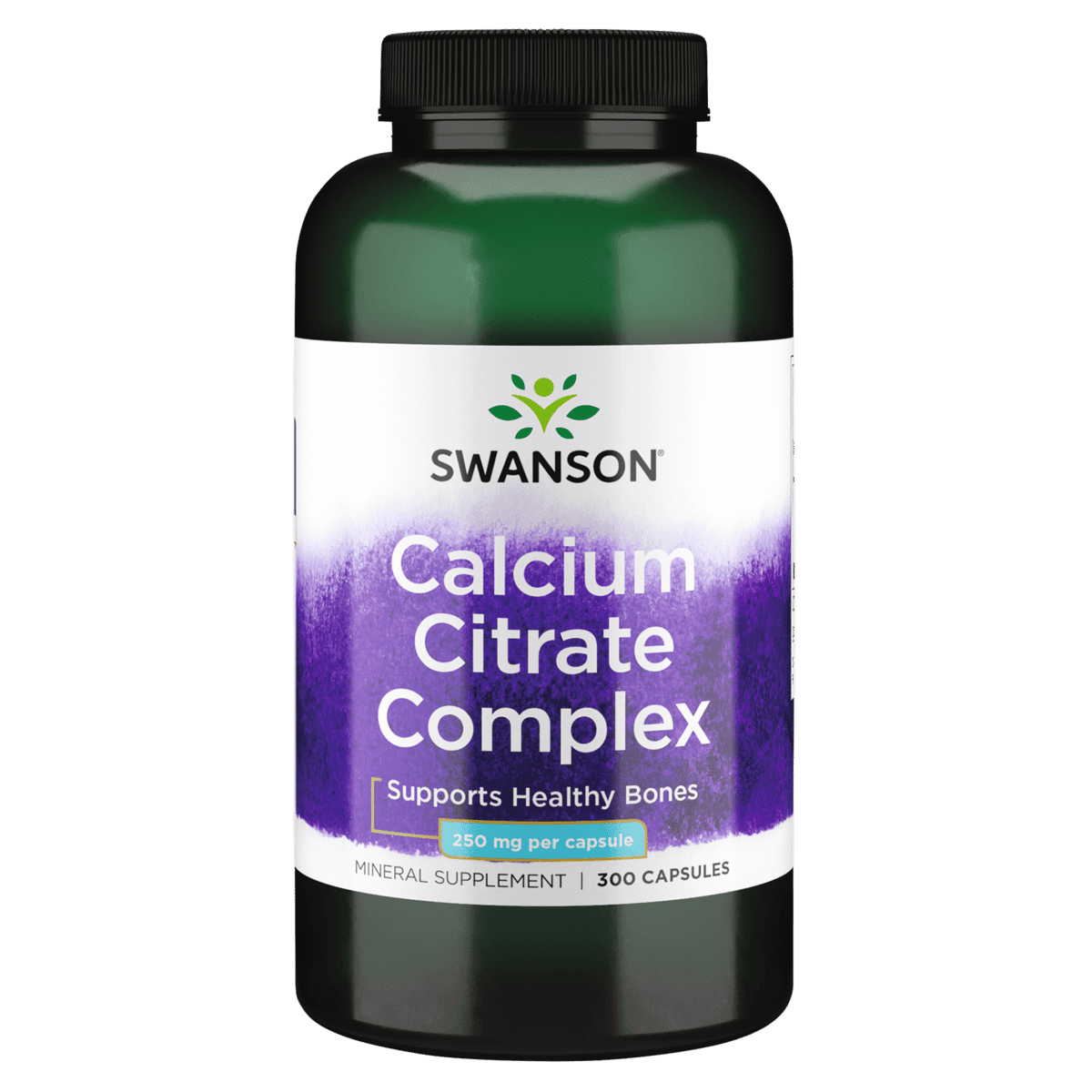 Swanson Calcium Citrate Complex 250mg, 300 Capsules for Bone Health ...