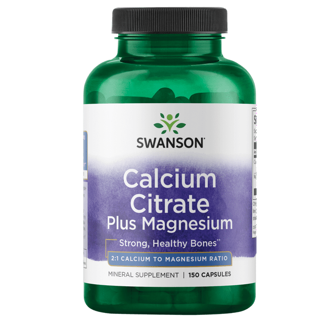 Swanson Calcium Citrate Plus Magnesium 150 Capsules - Walmart.com