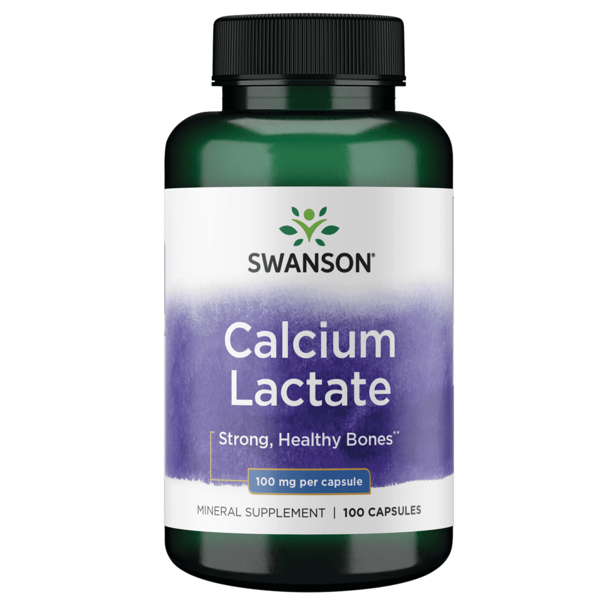 Swanson Calcium Lactate 100 mg 100 Caps - Walmart.com