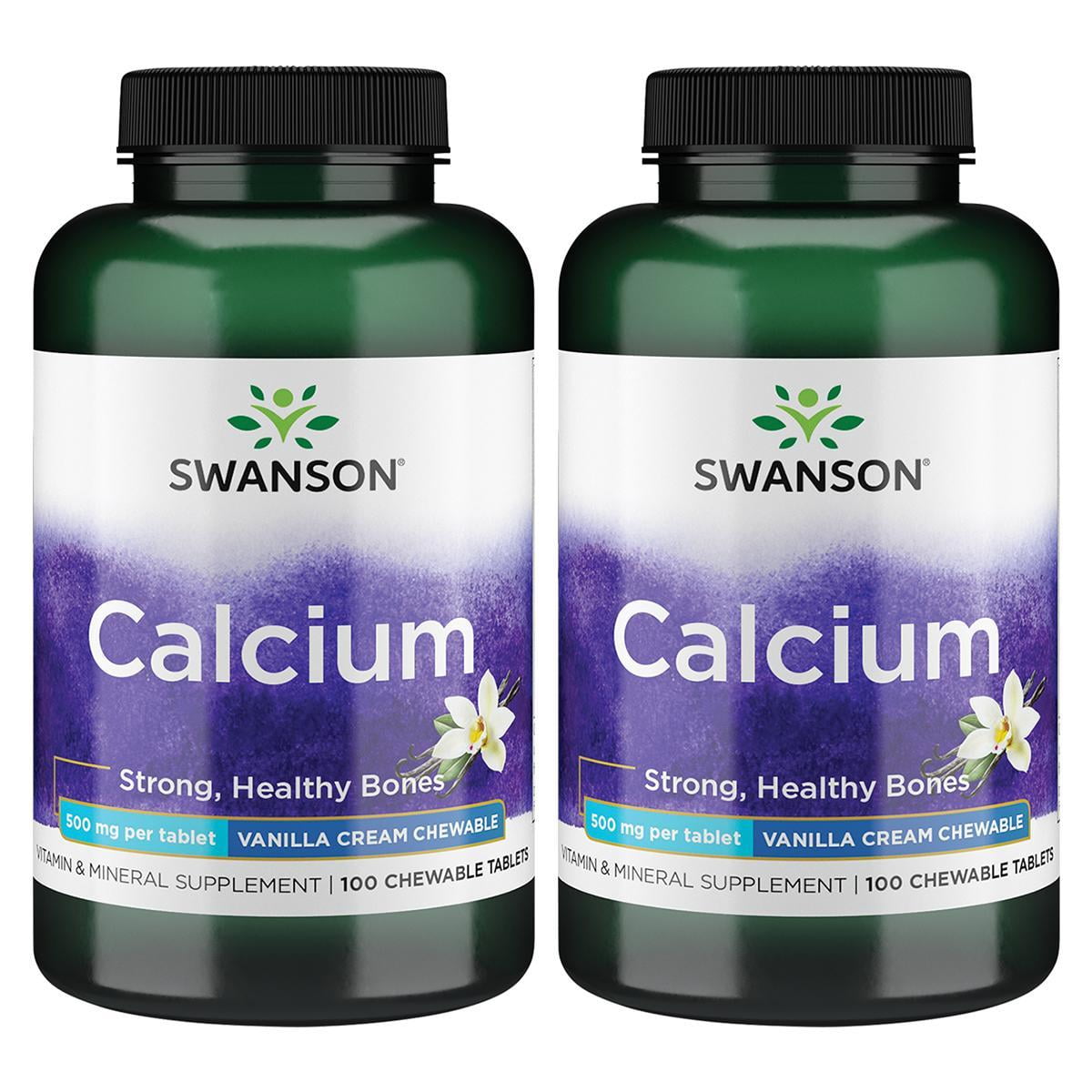 Swanson Easy Swallow Calcium Supplements - Vanilla Cream Chewable 500 ...