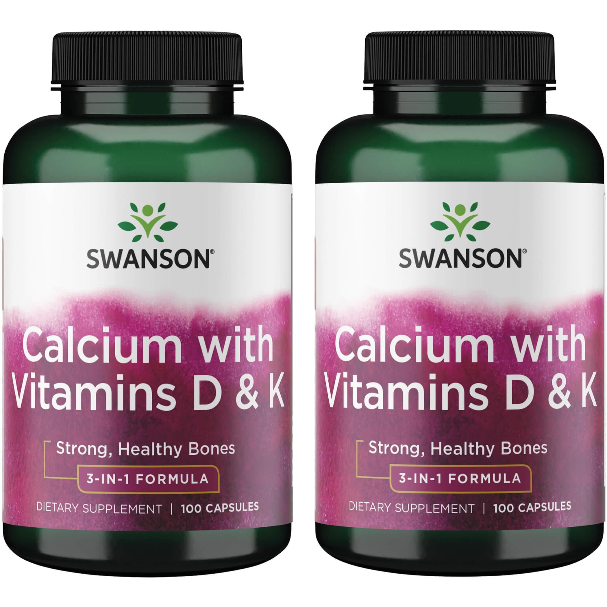 Swanson Bone Health Supplements - Calcium with Vitamins D & K, 3-in-1 ...