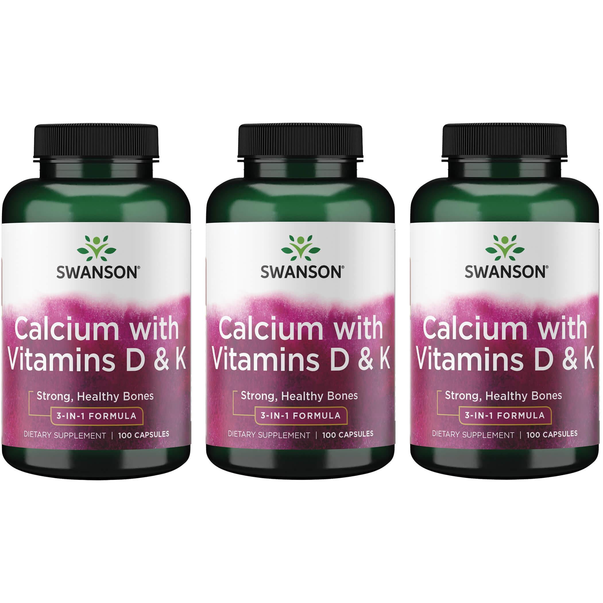 Swanson Bone Health Supplements Complex - Calcium with Vitamins D & K ...