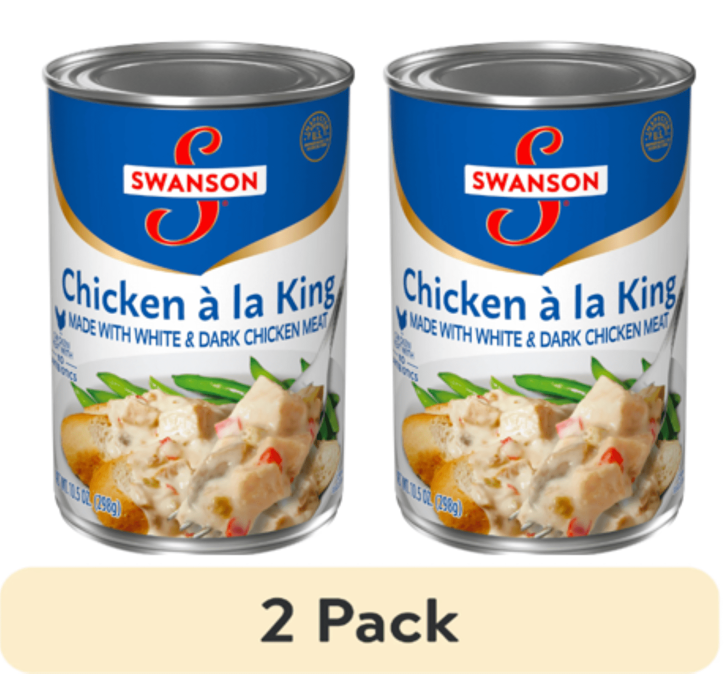 Swanson Canned Chicken a la King, White and Dark Meat, Creamy Sauce, 10 ...
