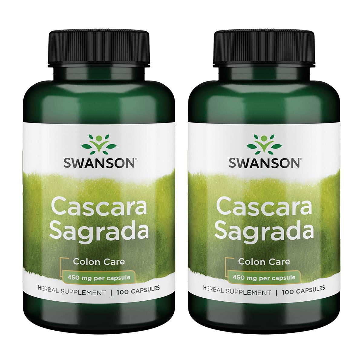 Swanson Herb Cascara Sagrada 450 mg Capsules, 100 Count, 2 Pack ...
