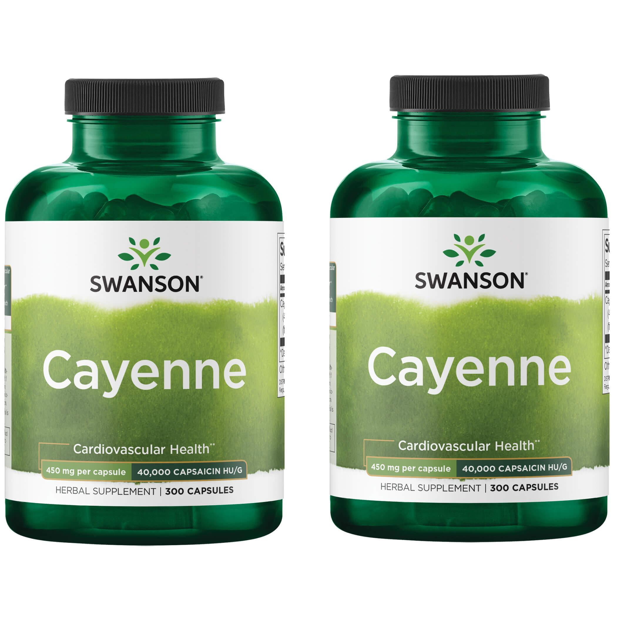 Swanson Natural Cayenne - 40,000 Capsaicin HU/G, 450 mg, 300 Caps, 2 ...