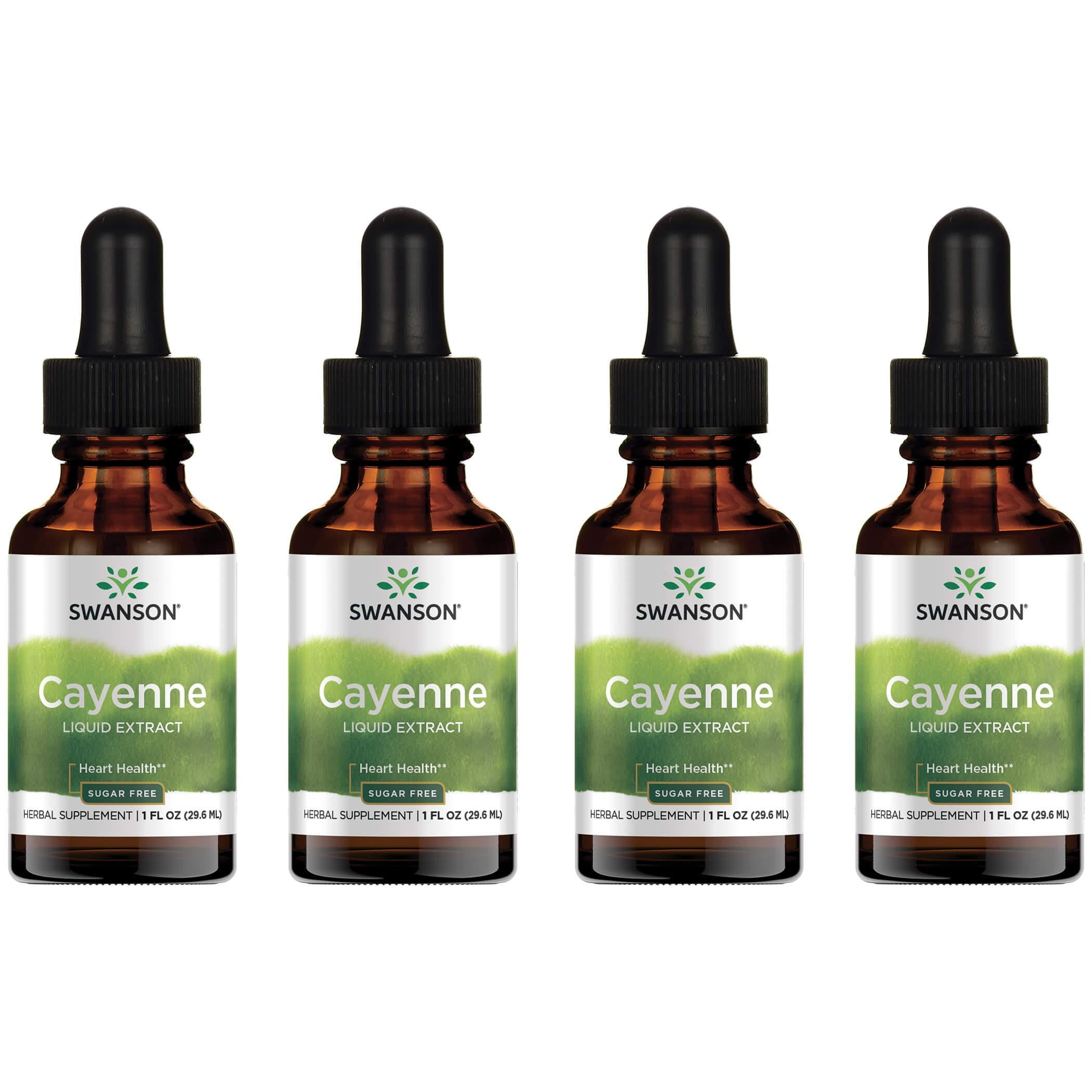 Swanson Cayenne Liquid Extract 130 mg 1 fl oz Liq 4 Pack - Walmart.com
