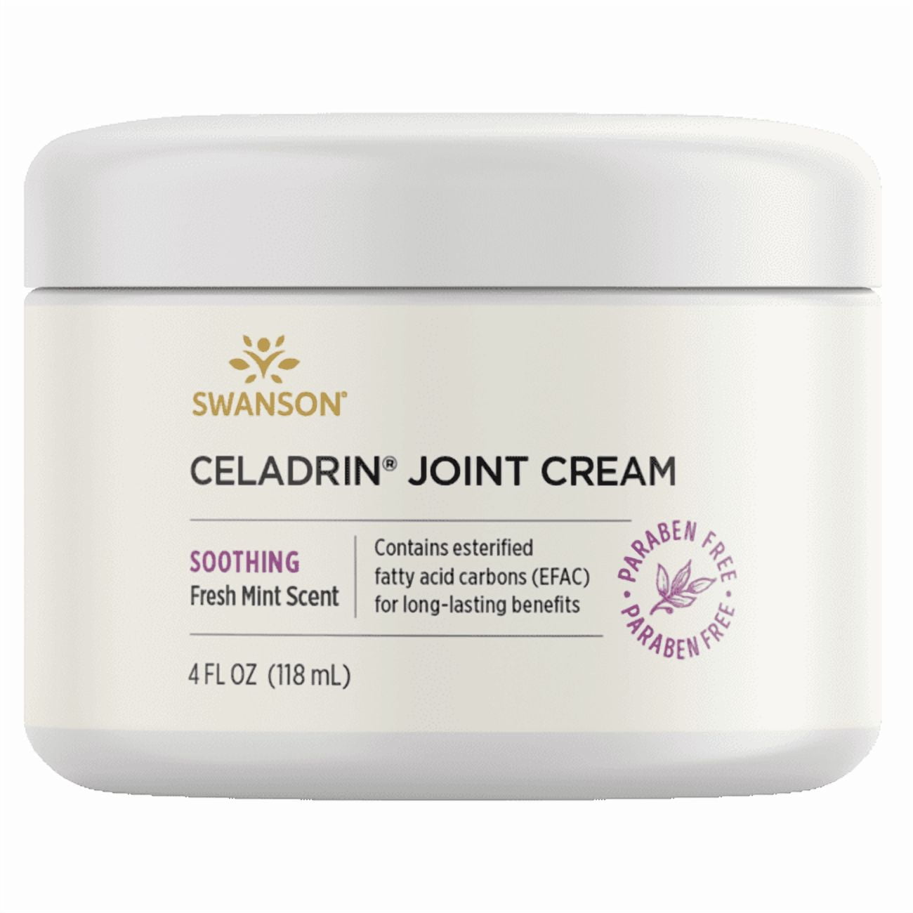 Swanson Celadrin Joint Cream, 4 fl oz, Esterified Fatty Acids, Mint ...