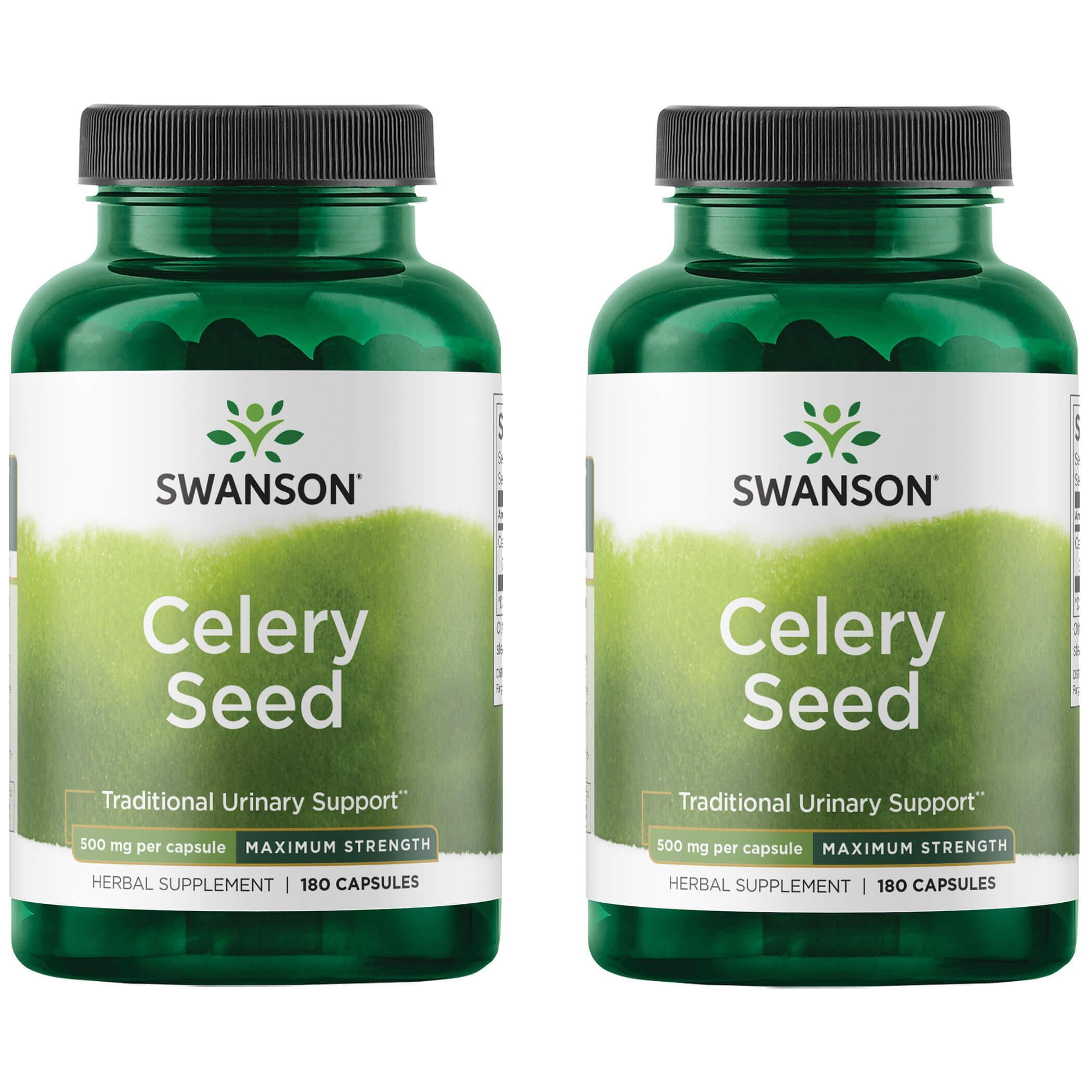 Swanson Maximum Strength Celery Seed Supplement Capsules, 500 mg, 180 ...