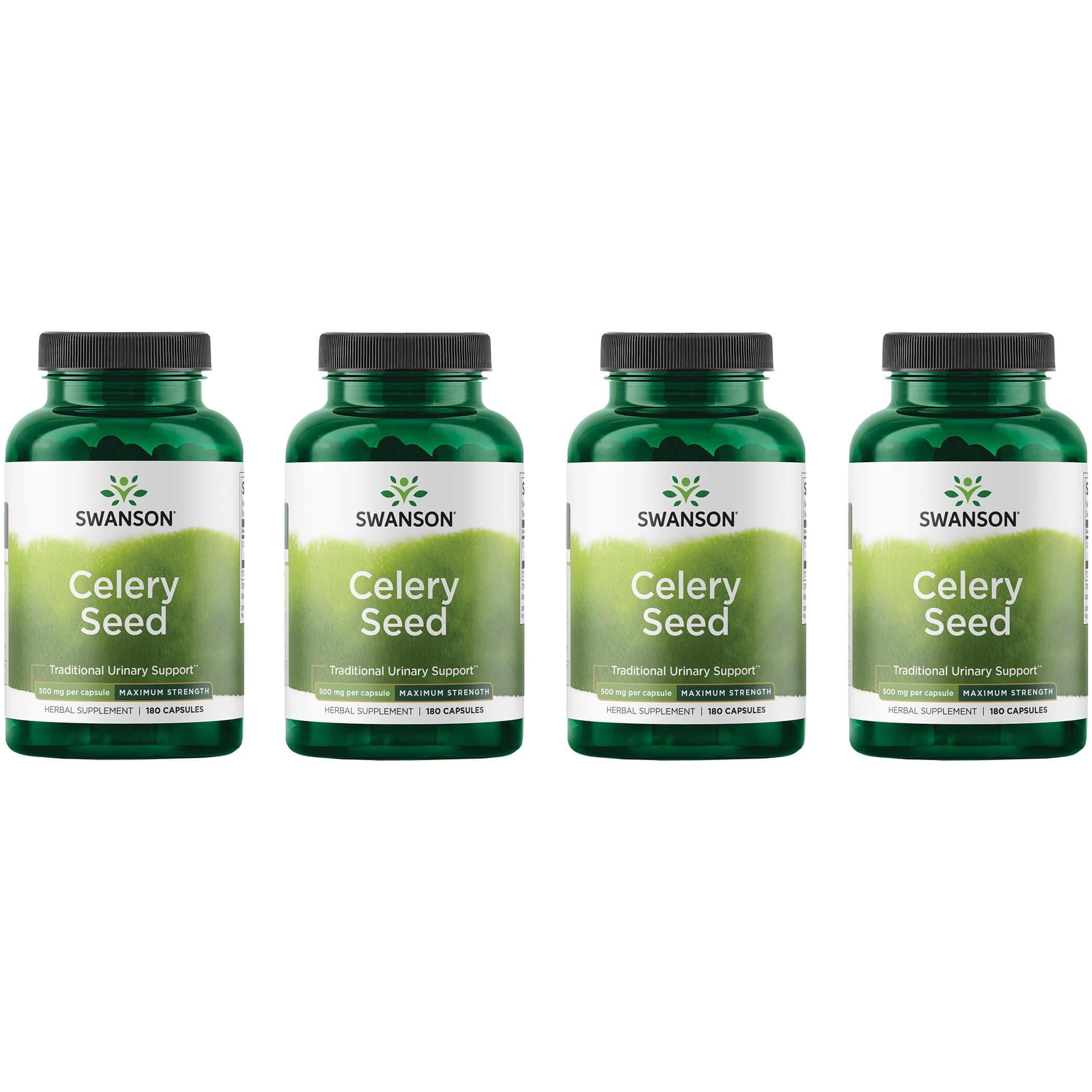 Swanson Maximum Strength Celery Seed Supplement Capsules, 500 mg, 180 ...