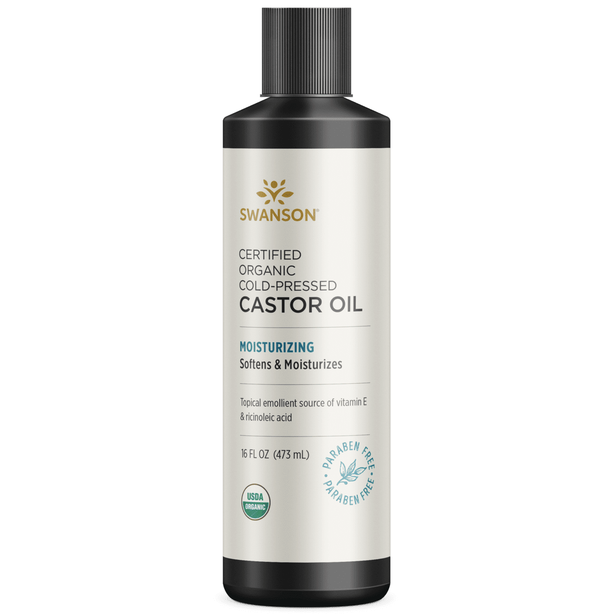 Swanson Certified 100% Organic Castor Oil 16 fl oz (473 ml) Liquid ...