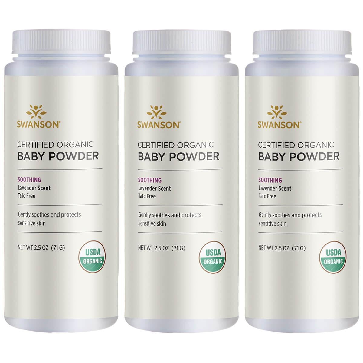 Swanson Certified Organic Baby Powder Talc Free - Lavender Scent 3 Pack ...