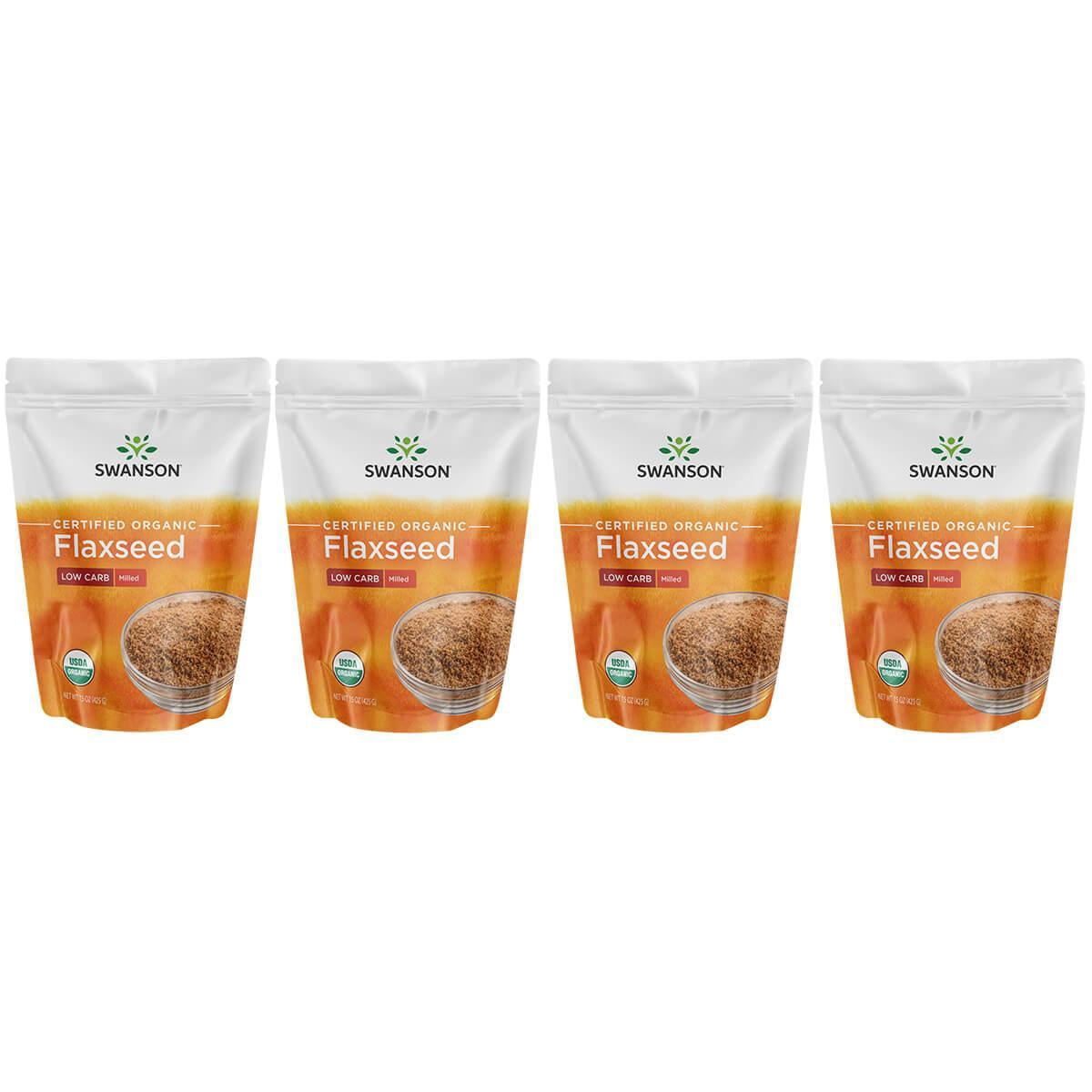 Swanson Certified Organic Flaxseed - Milled 15 oz Pwdr 4 Pack - Walmart.com