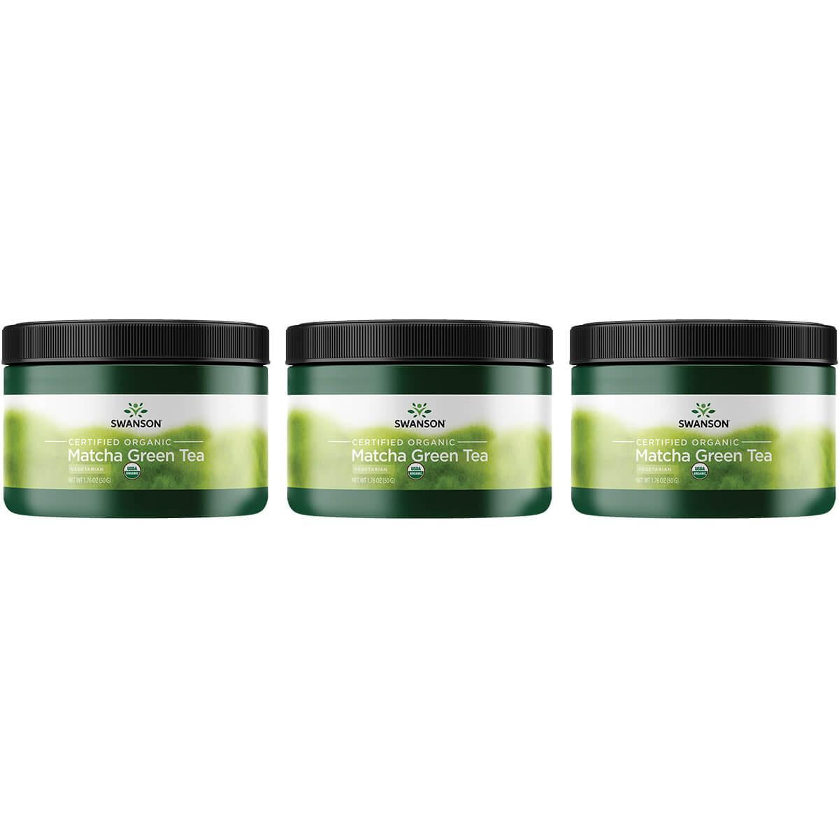 Swanson Certified Organic Matcha Green Tea 1.76 oz Pwdr 3 Pack ...