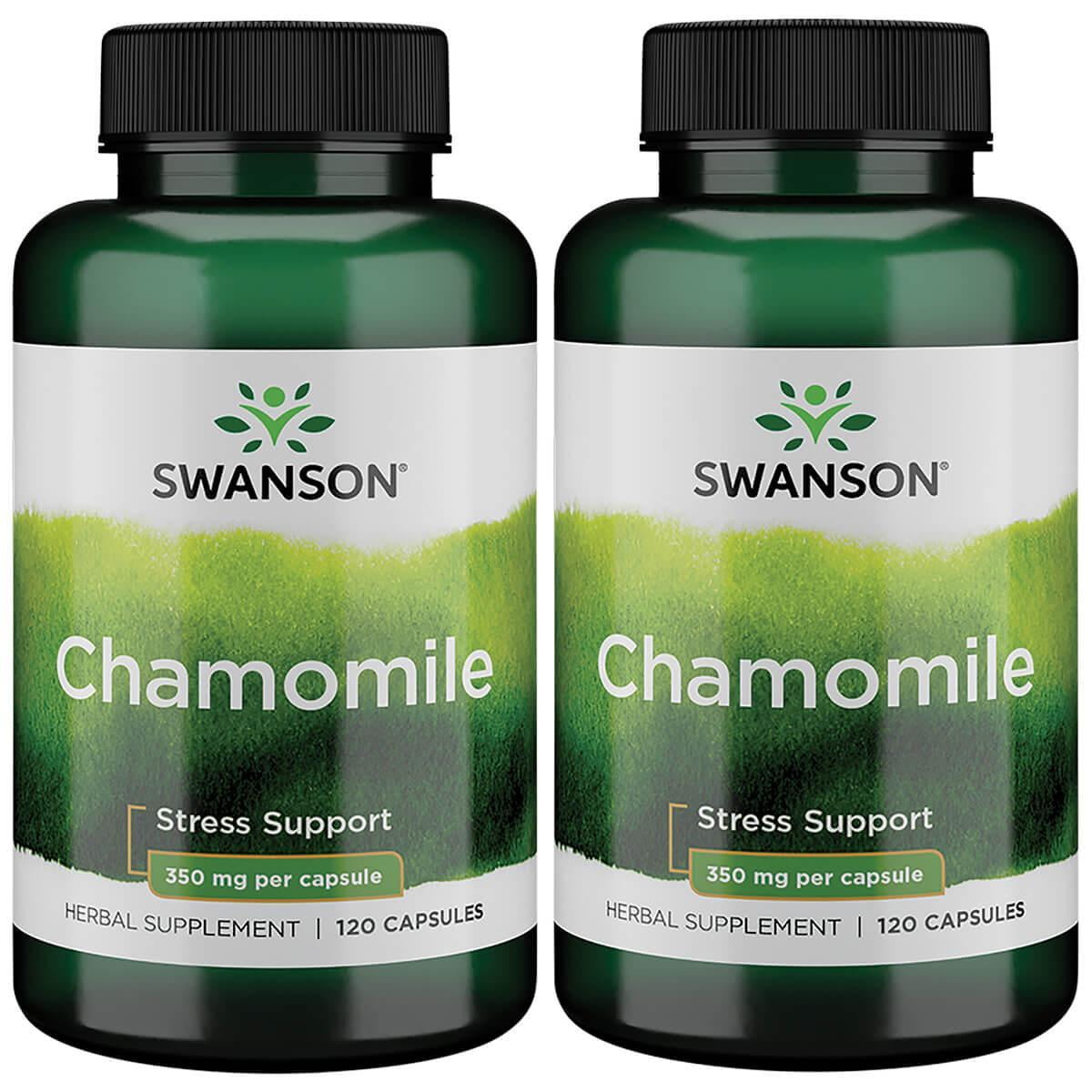 Swanson German Chamomile Flower Capsules, 350 mg, 120 Count, 2 Pack ...