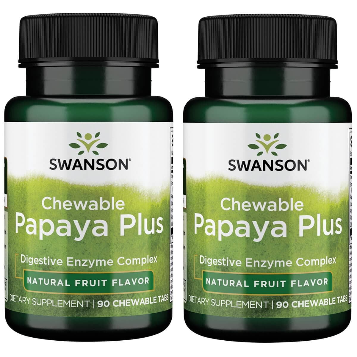 Swanson Chewable Papaya Plus - Natural Fruit Flavor 90 Chwbls 2 Pack ...