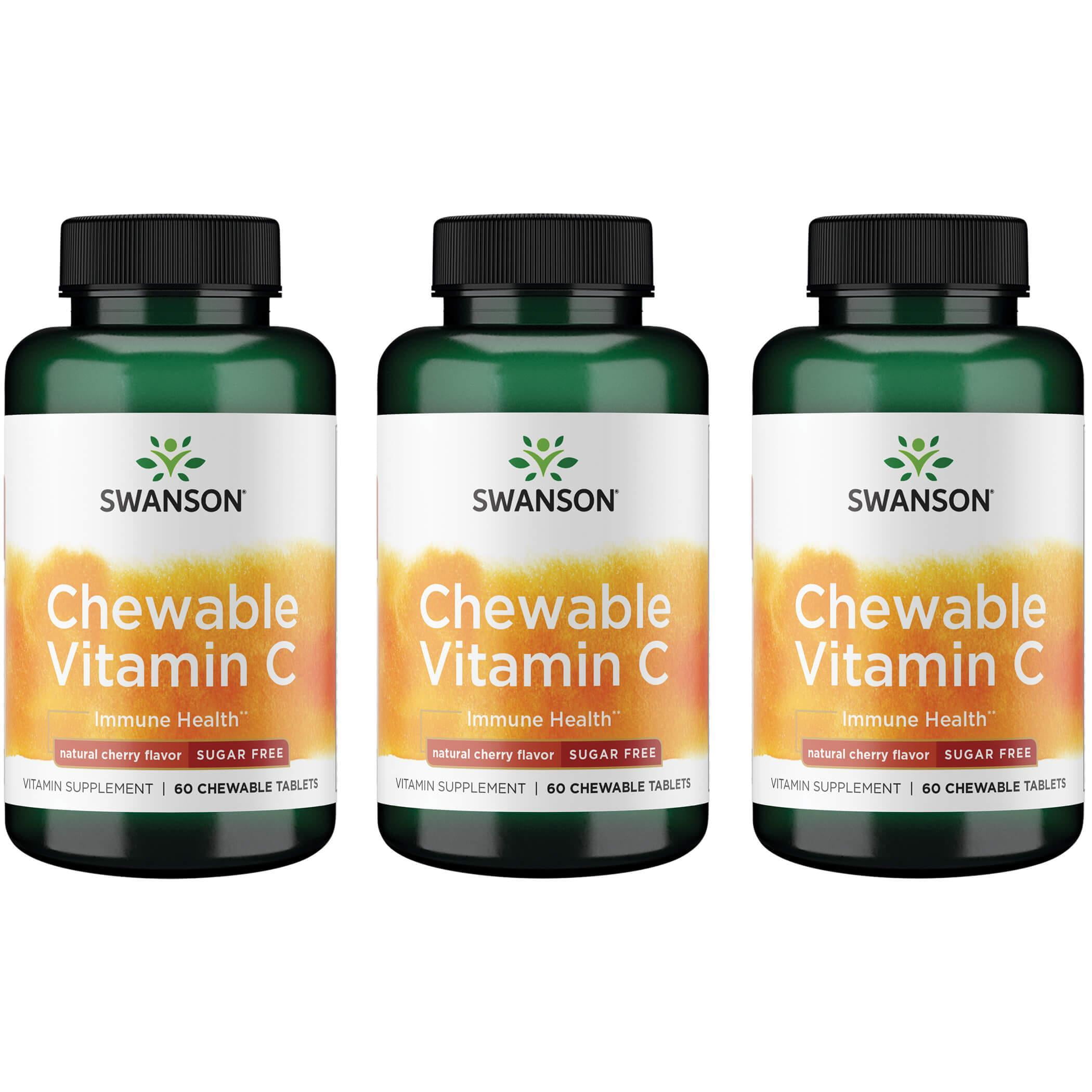 Swanson Chewable Vitamin C - Natural Cherry Flavor Sugar Free 60 Chwbls ...
