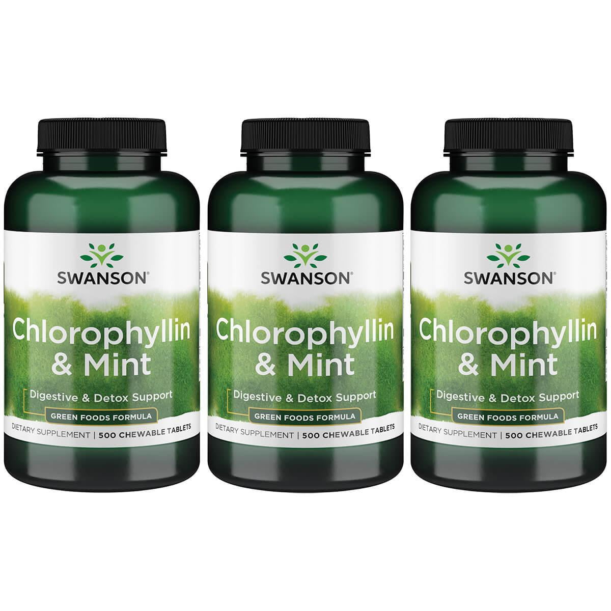 Swanson Chlorophyllin & Mint 500 Chwbls 3 Pack - Walmart.com