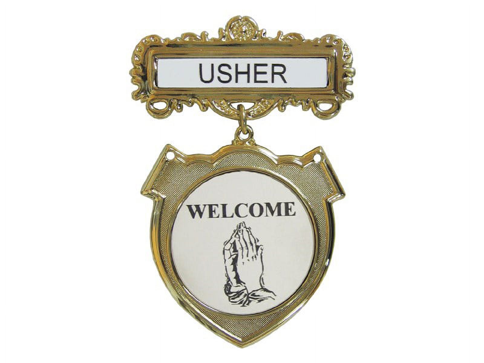 Swanson Christian Supply 10714X Badge Usher Welcome Pray Hands Pin Back ...