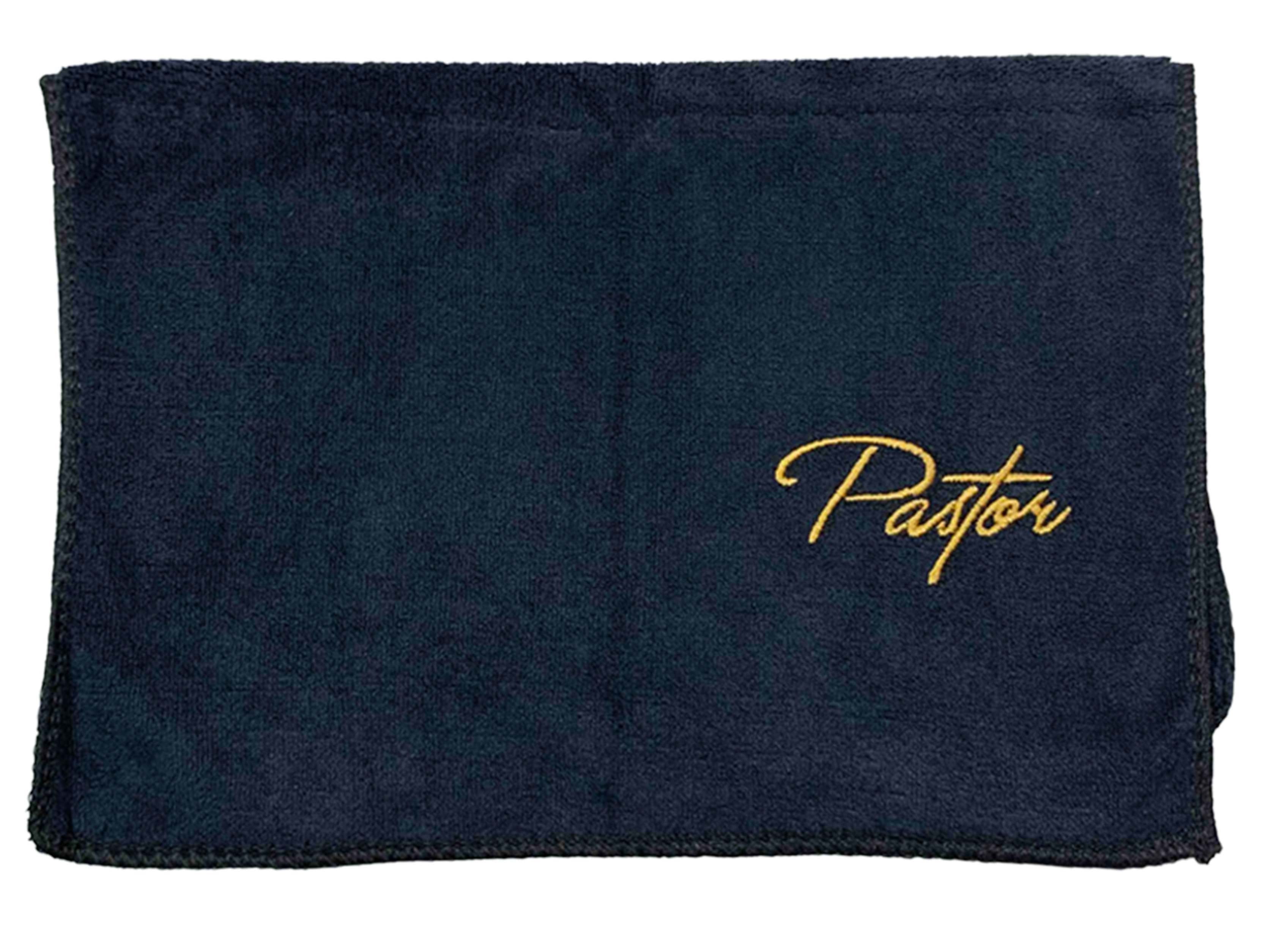 Swanson Christian Supply Towel Pastor Black with Gold Lettering ...