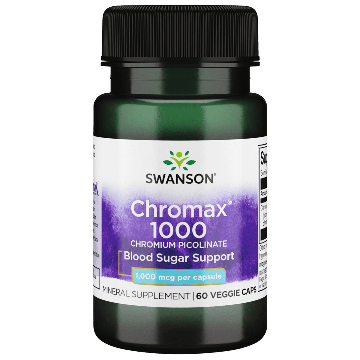Swanson Chromax 1000 Chromium Picolinate 1,000 Mcg 60 Veggie Capsules ...