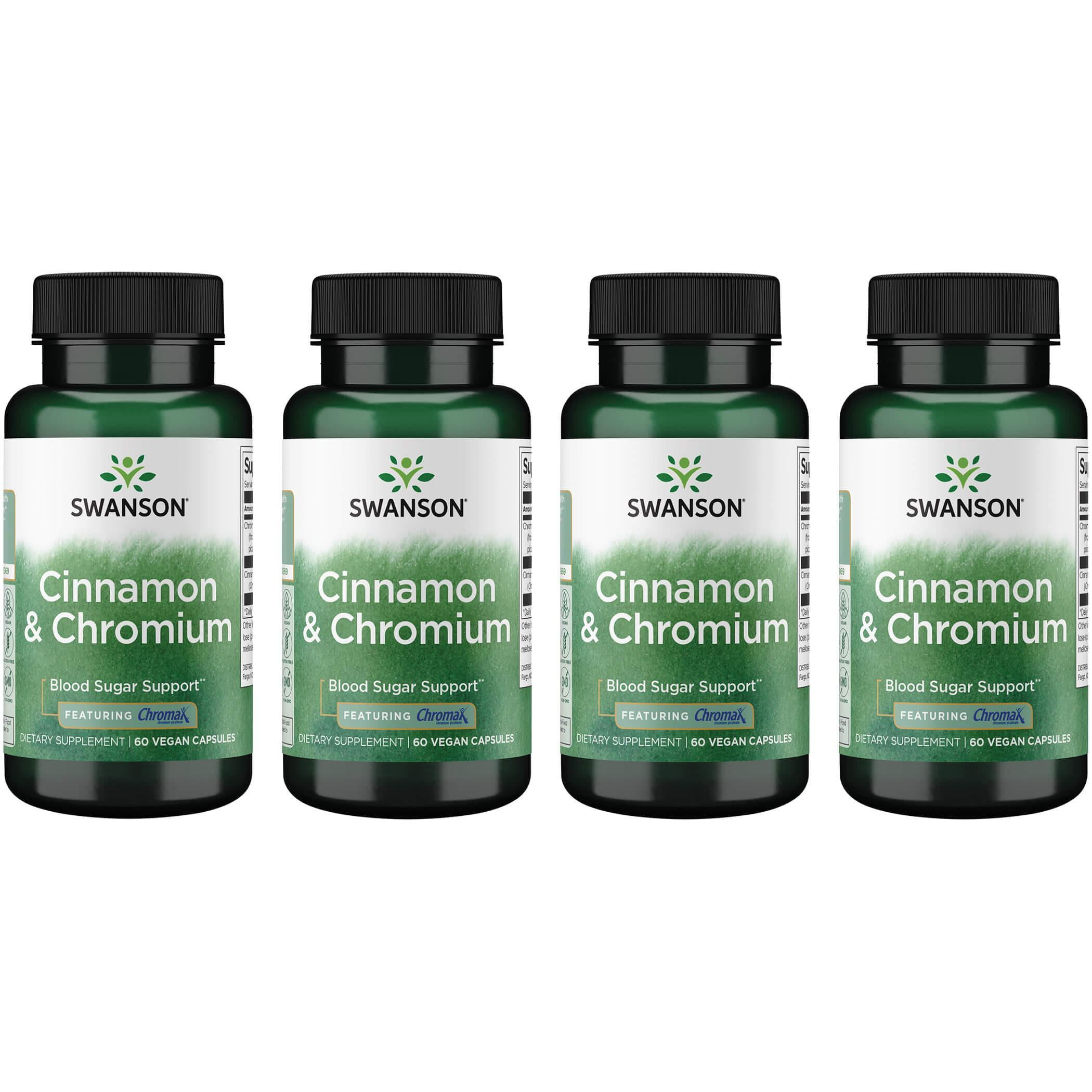 Swanson Cinnamon & Chromium - Featuring Chromax 60 Vegan Caps 4 Pack ...