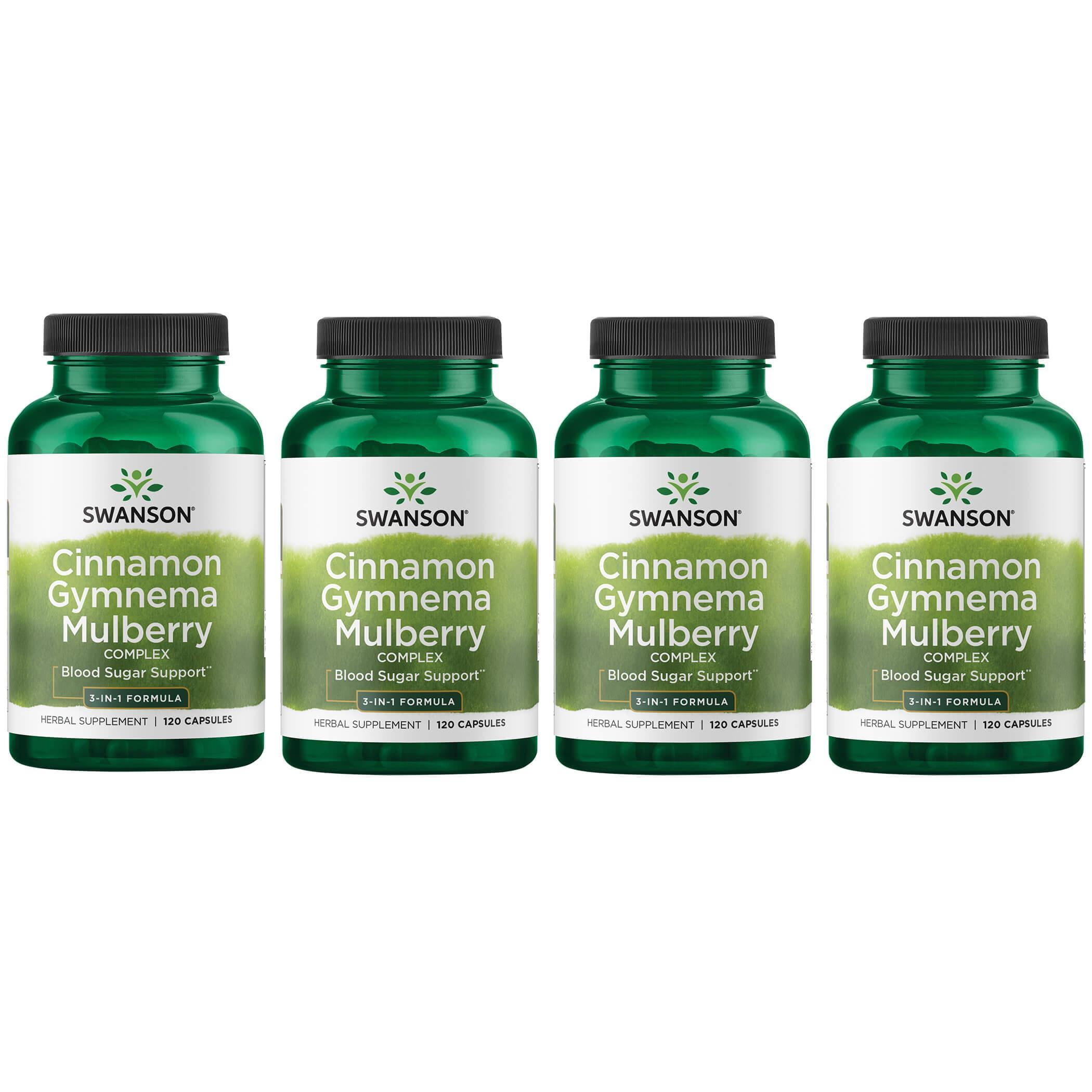 Swanson Cinnamon Gymnema Mulberry Complex - 3-in-1 Formula 120 Caps 4 ...