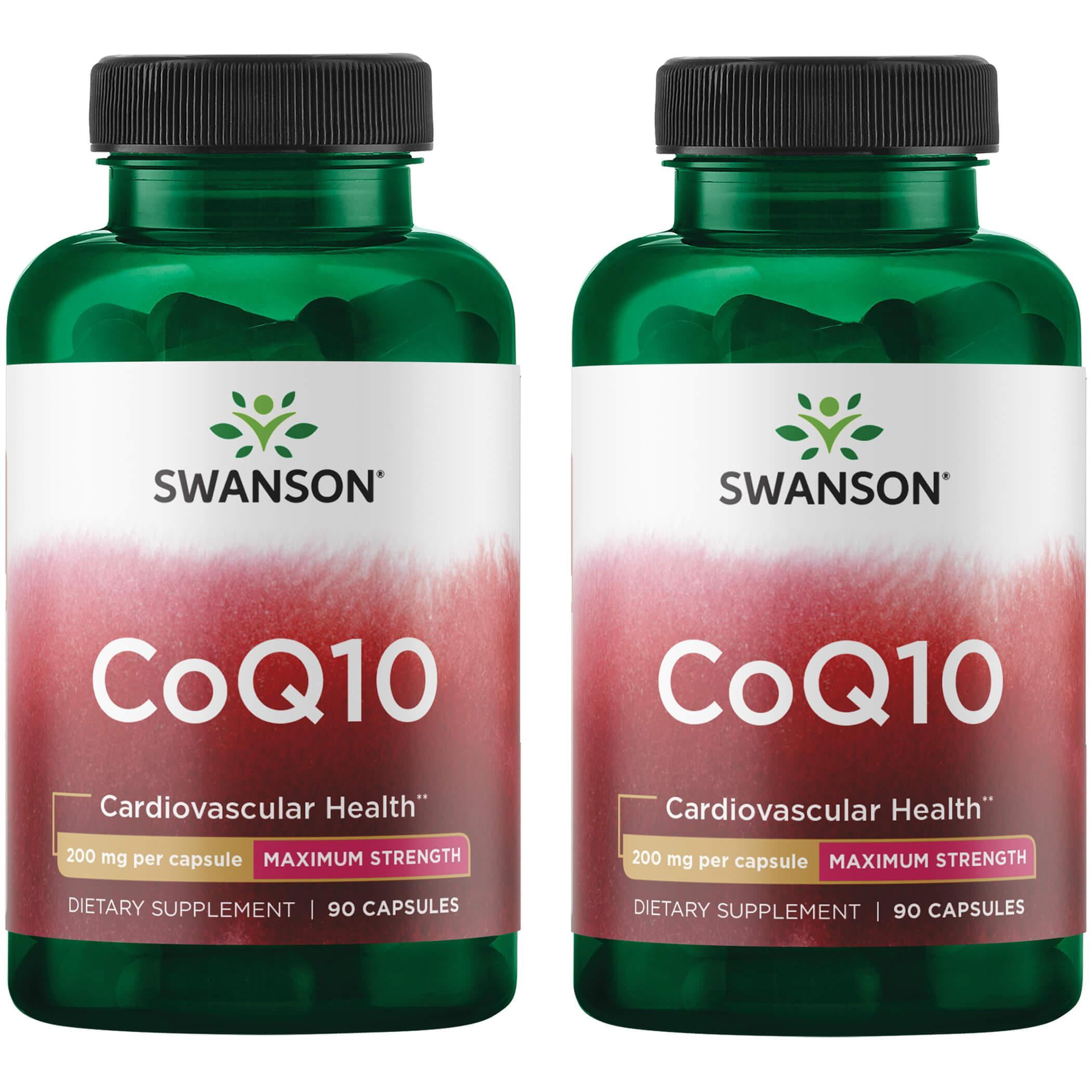 Swanson CoQ10 Cardiovascular Brain Energy and Heart Health Antioxidant Support Supplement 200 mg ...