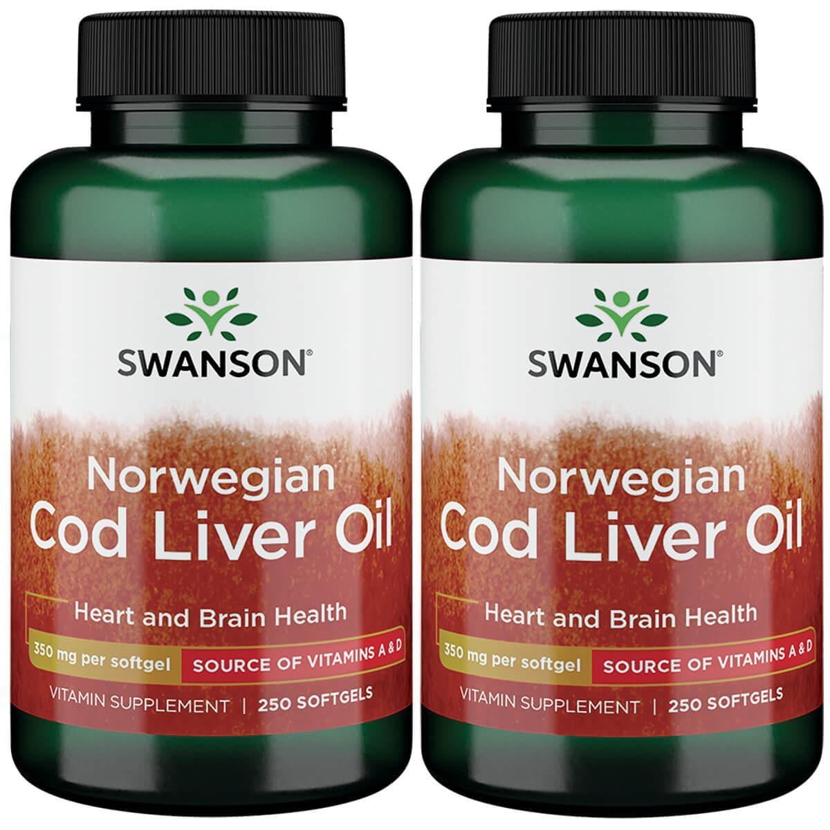 Swanson Cod Liver Oil 1250 Iu A/135 Iu D 250 Sgels (2 Pack) - Walmart.com