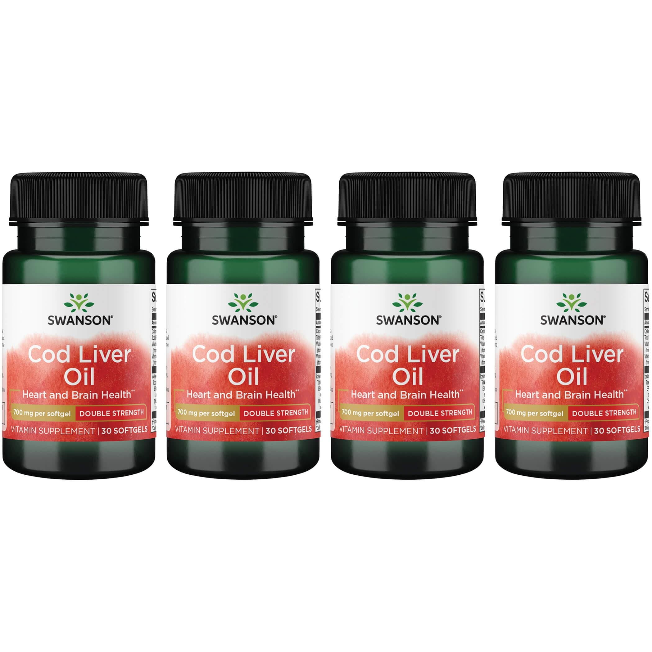 Swanson Cod Liver Oil - Double Strength 700 mg 30 Sgels 4 Pack ...