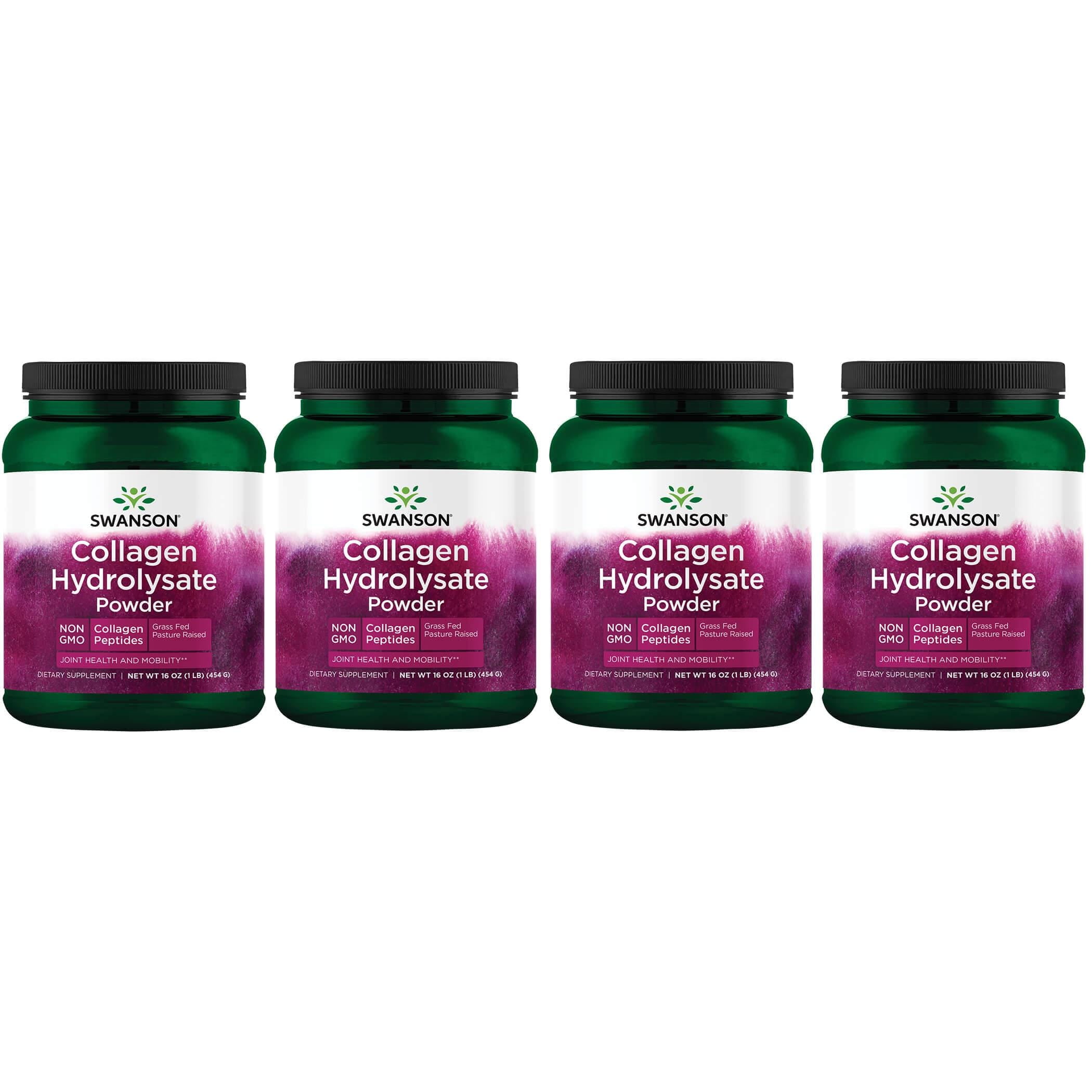 Swanson Collagen Hydrolysate Powder - Collagen Peptides 16 oz Pwdr 4 ...