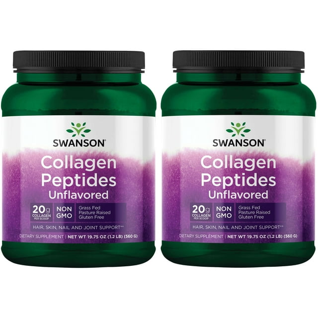 Swanson Collagen Peptides Unflavored 19.75 oz Pwdr 2 Pack - Walmart.com