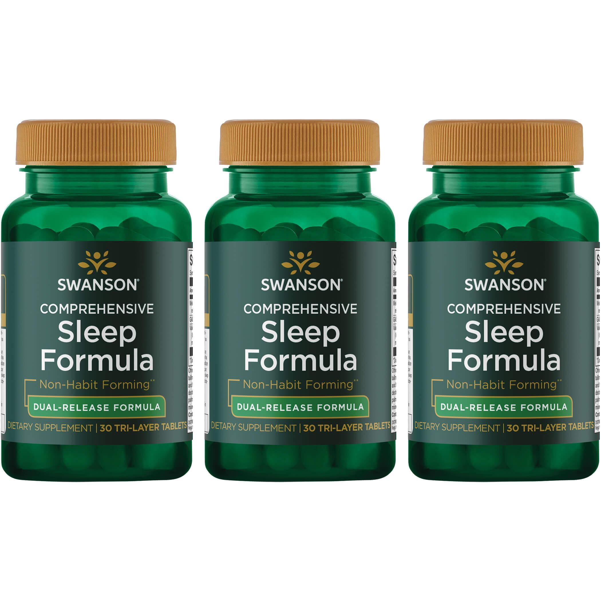 Swanson Comprehensive Sleep Formula - Dual-Release Formula 30 Tabs 3 ...