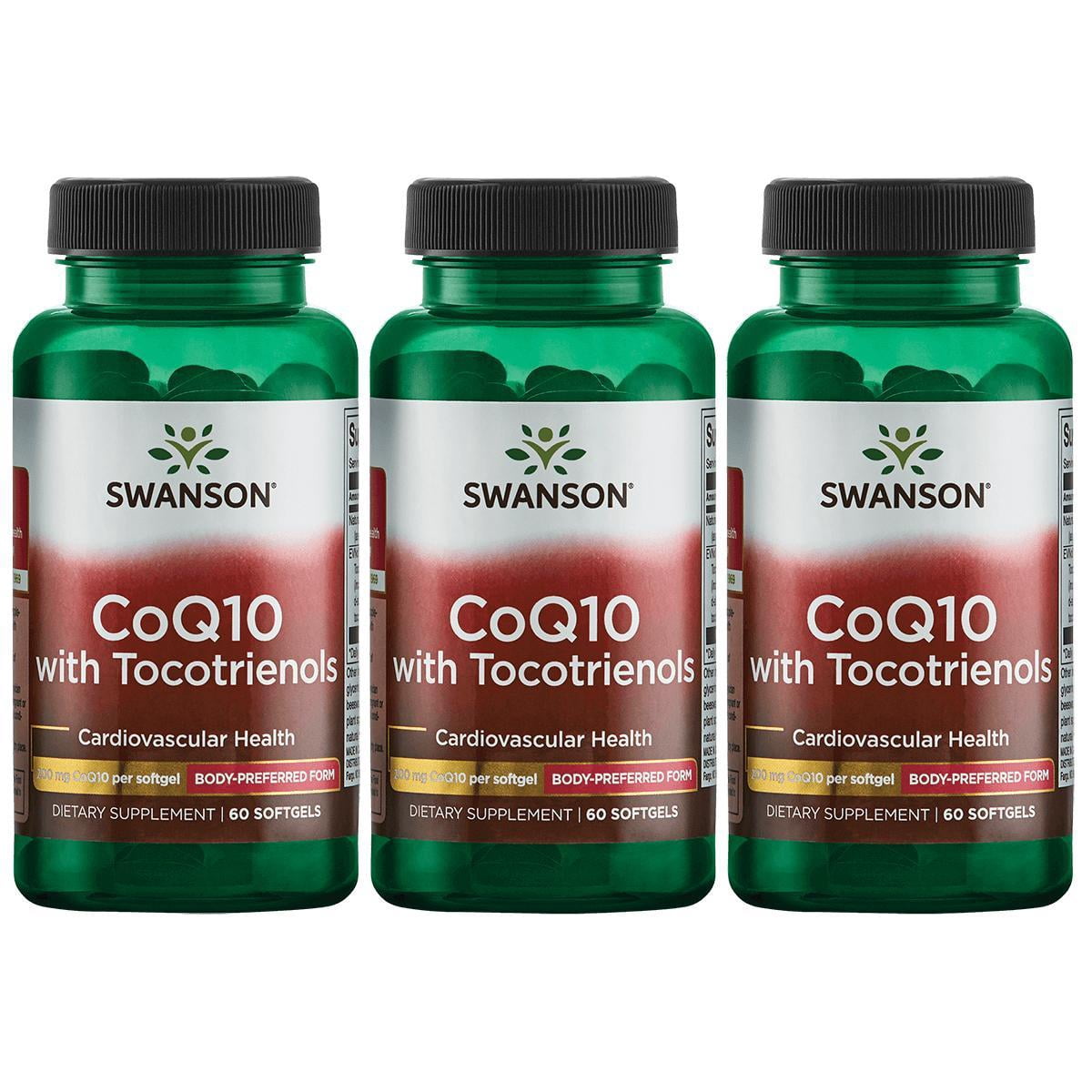Swanson Coq10 with Tocotrienols 200 mg 60 Sgels 3 Pack - Walmart.com