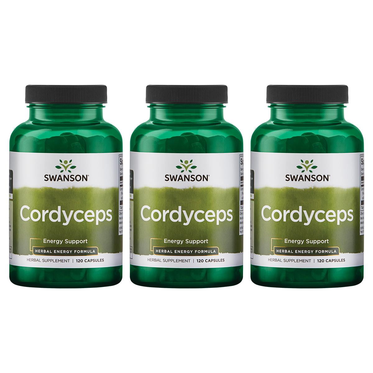 Swanson Cordyceps 600 mg 120 Caps 3 Pack - Walmart.com
