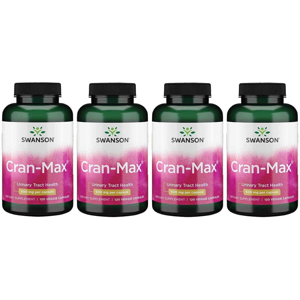 Swanson Cran-Max 500 mg 120 Veg Caps 4 Pack - Walmart.com