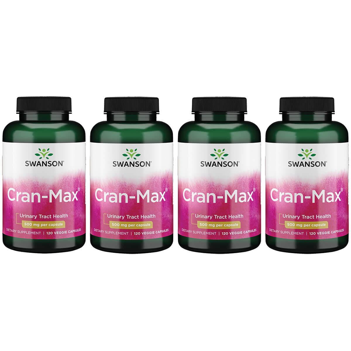 Swanson Cran-Max 500 mg 120 Veg Caps 4 Pack - Walmart.com
