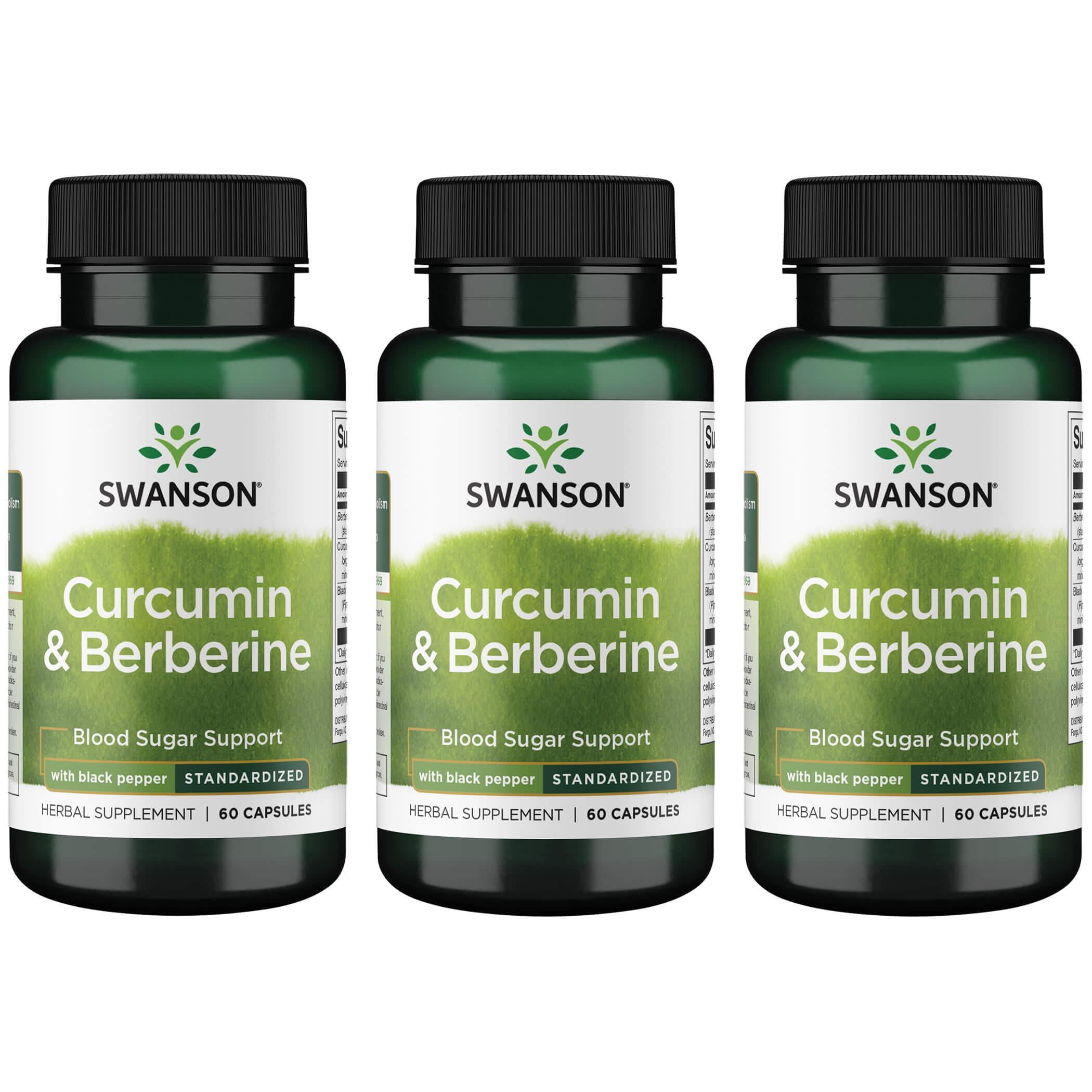 Swanson Curcumin & Berberine with Black Pepper 60 Caps 3 Pack - Walmart.com